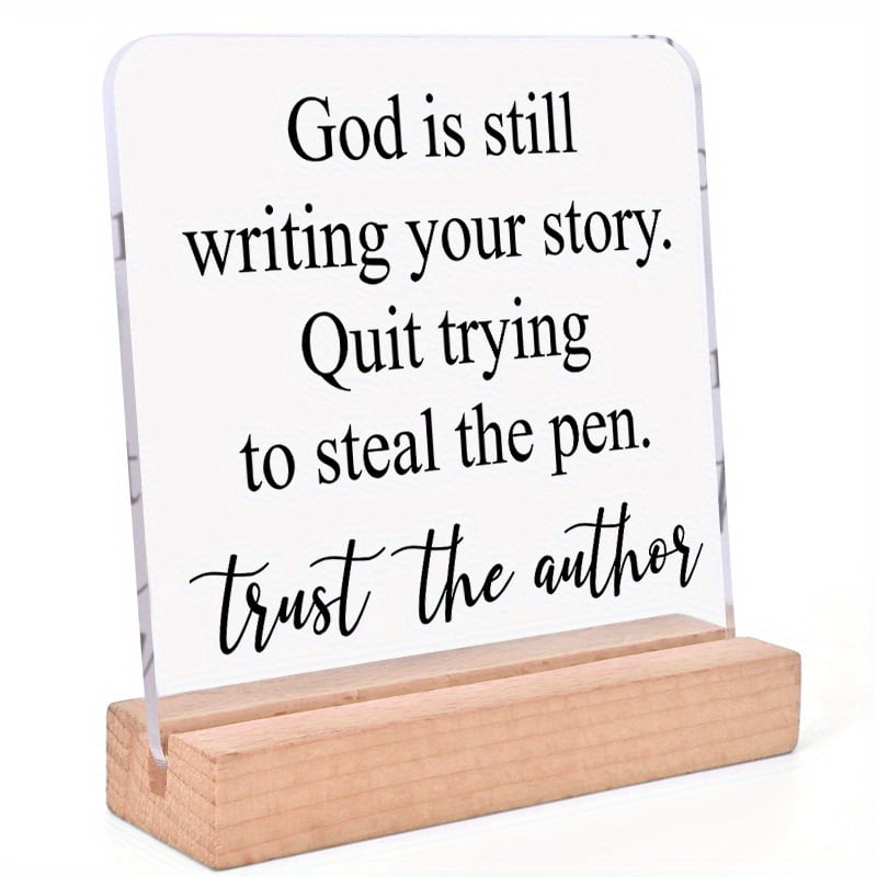 Inspirational Acrylic Plaque Sign 3.9X3.9 Inch Transparent Classic God ...