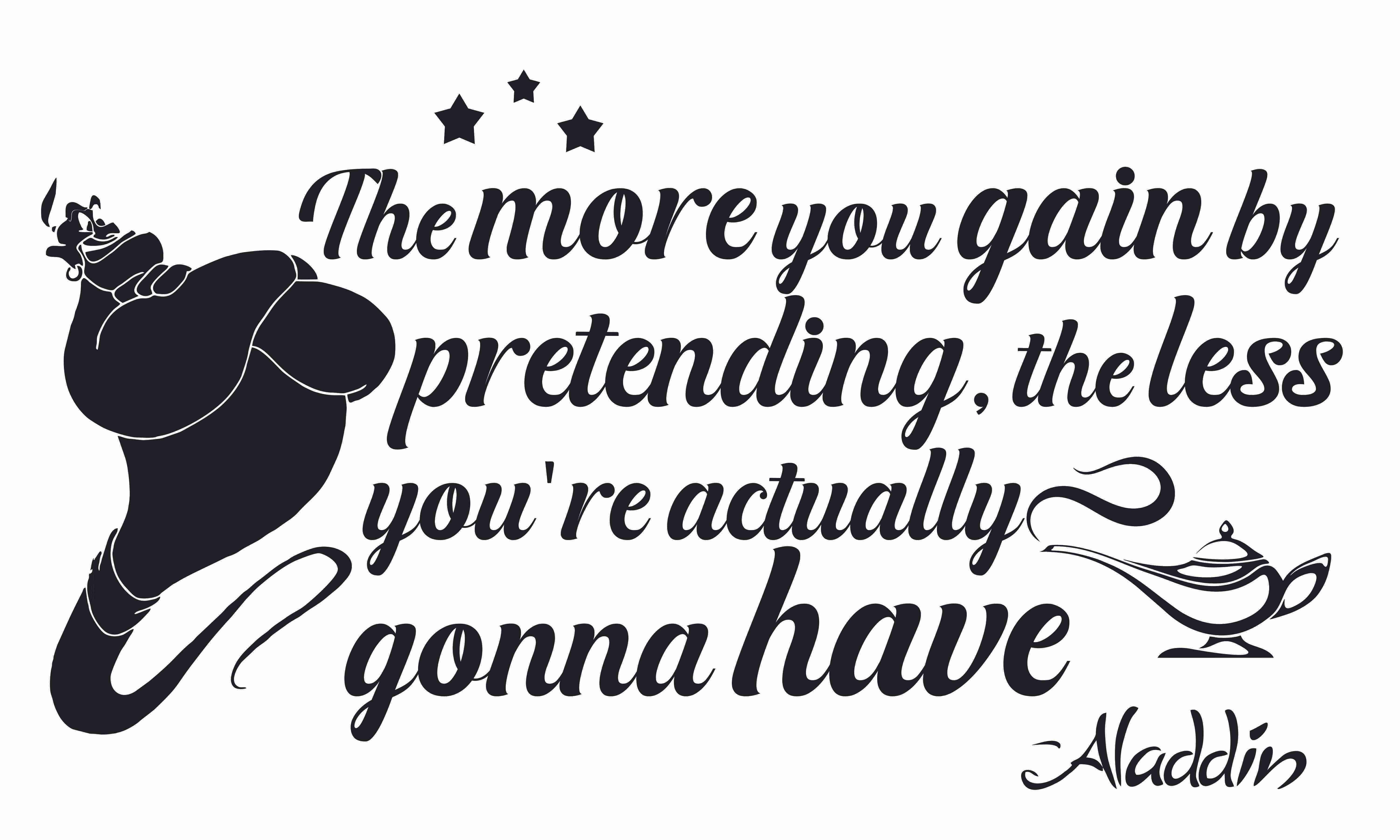 Inspirational Aladdin Movie Quotes Wall Decal | 12" x 20" DIY Genie ...