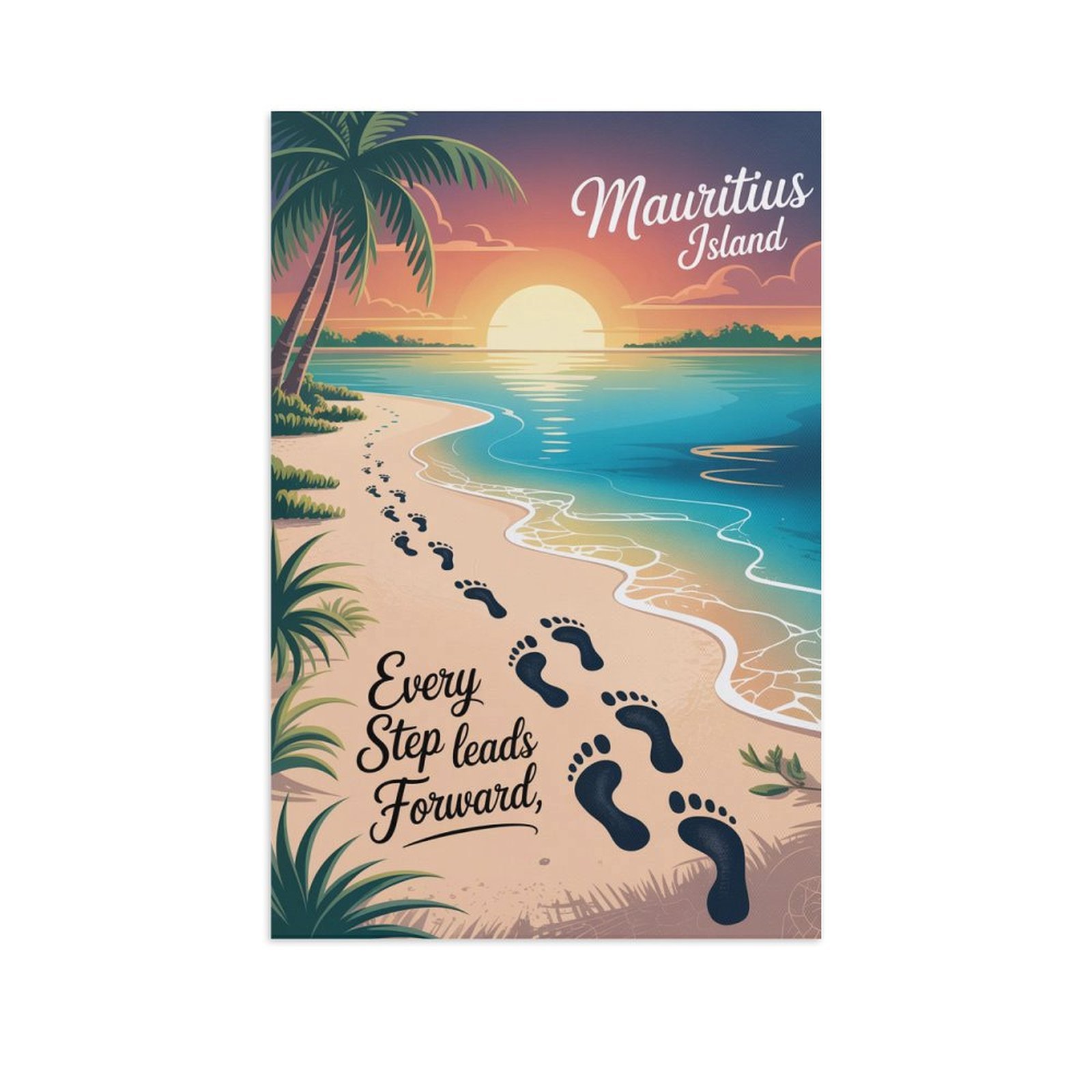 Inspirational Artwork Mauritius Island Motivational Travel Poster for ...