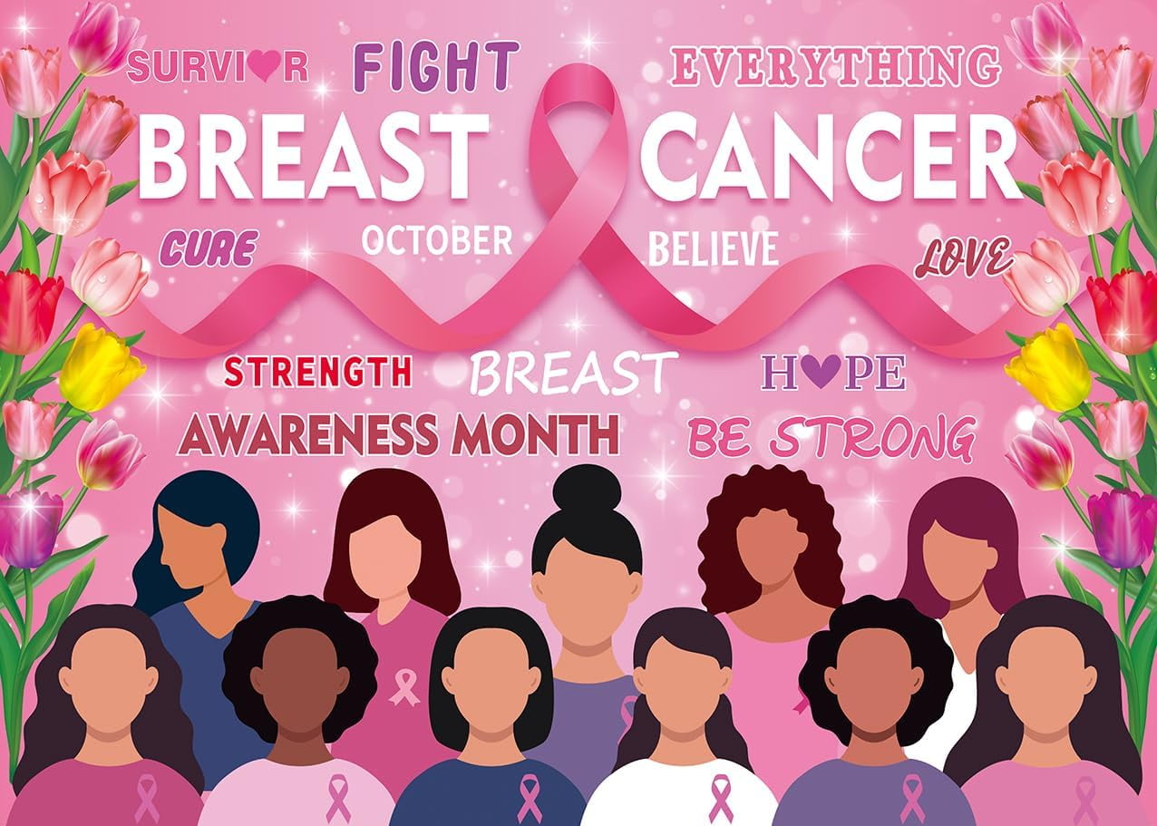 Inspirational Backdrop Breast Cancer Awareness Banner Backdrop October ...