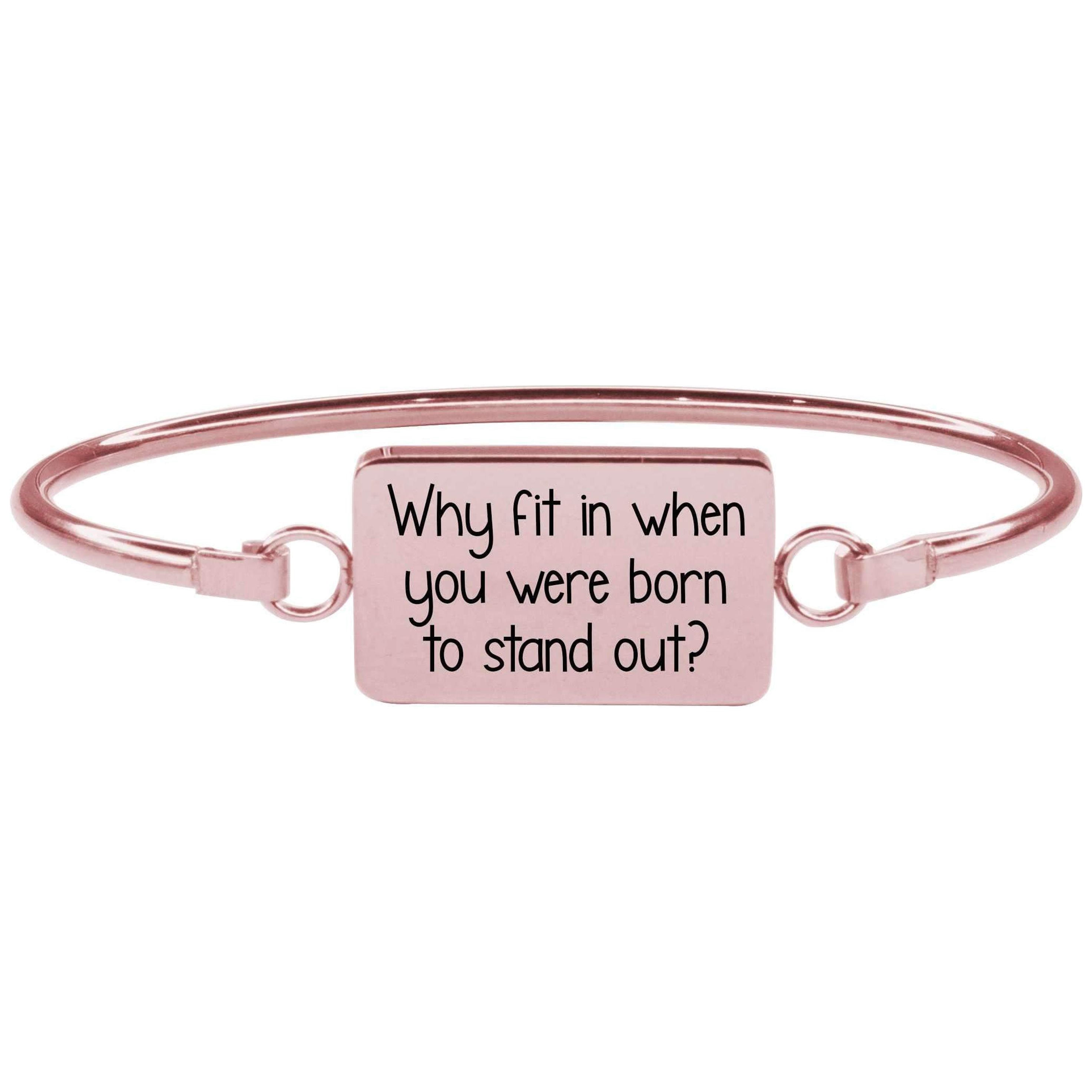 Inspirational Bar Bangle by Pink Box STAND OUT Rose Gold - Walmart.com
