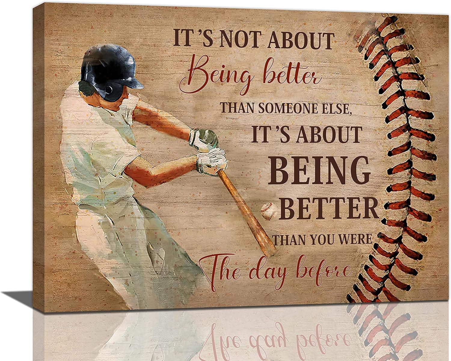 Inspirational Baseball Canvas Wall Art Sport Theme Wall Decor ...