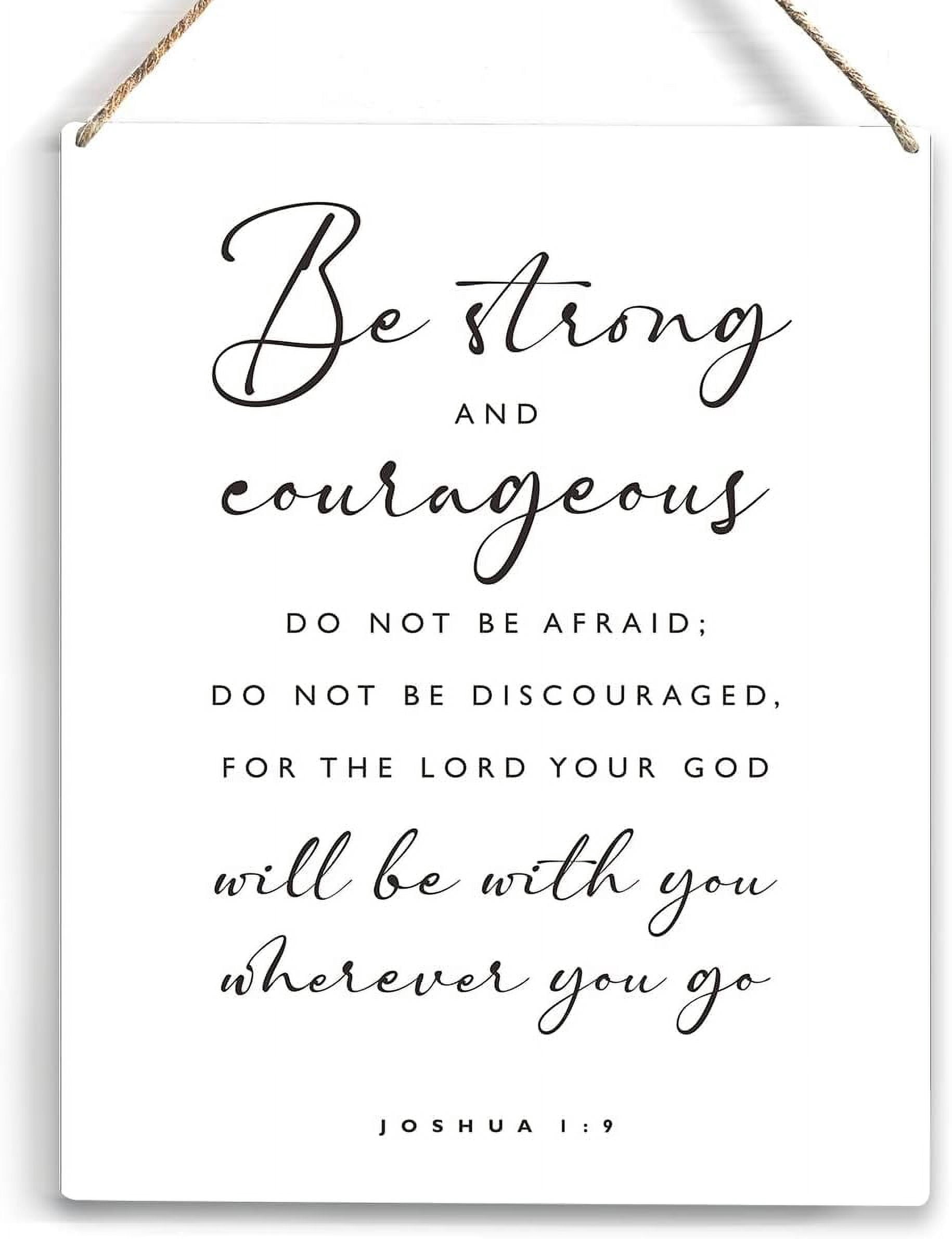 Inspirational Be Strong and Courageous Bible Verse Wood Sign Rustic ...