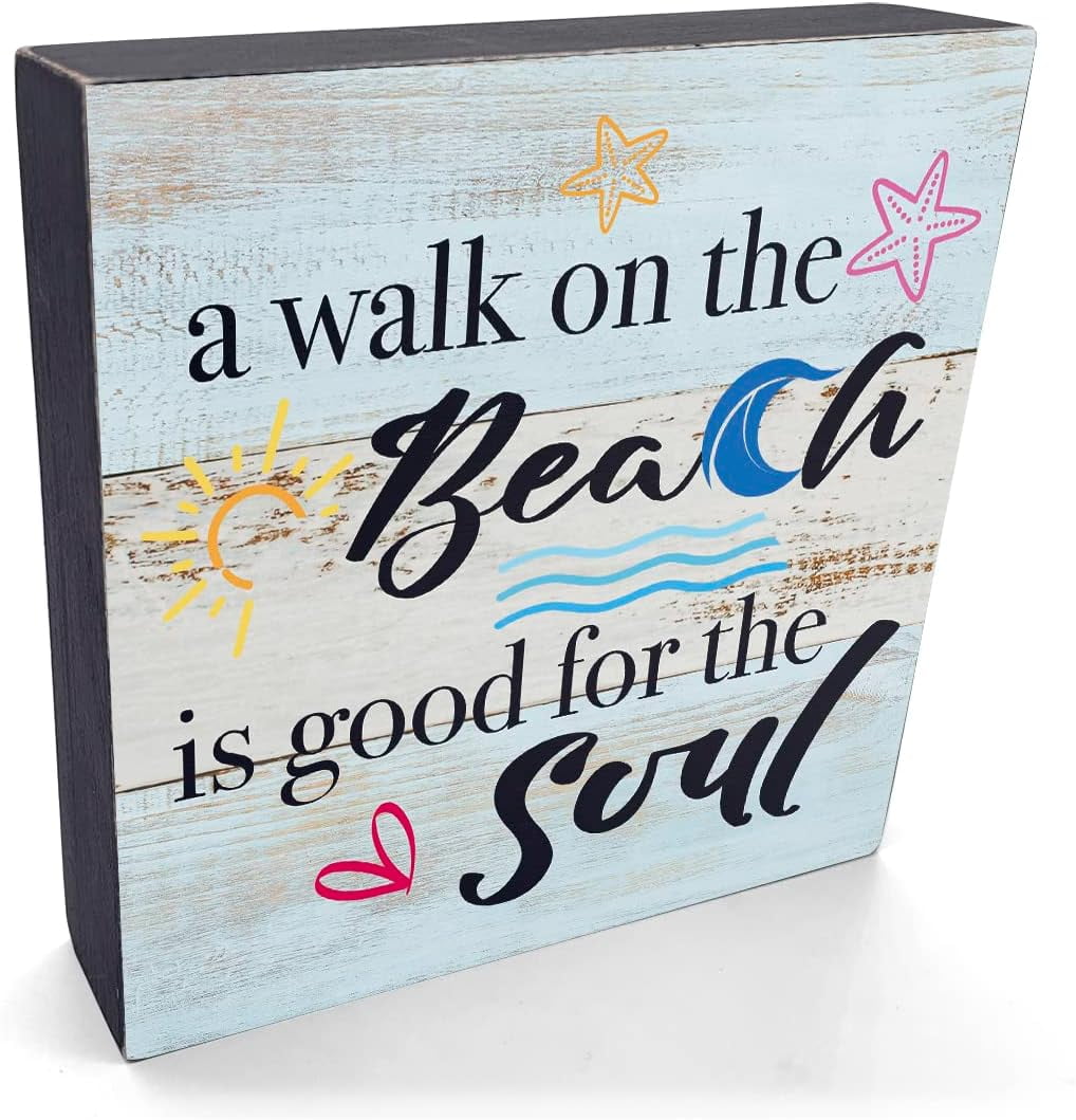 Inspirational Beach Sign Beach Decor Beach Gifts Desk Decor Wooden Box ...