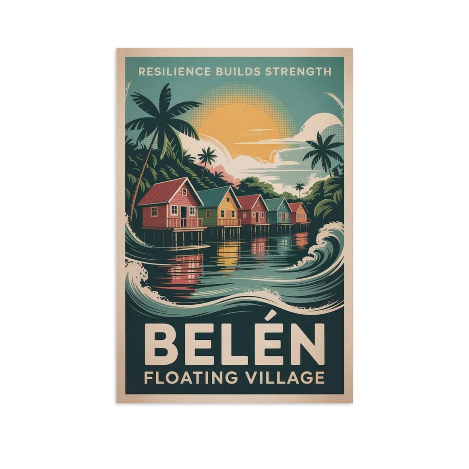 Inspirational Belen Floating Village Poster Retro Motivational Vintage ...