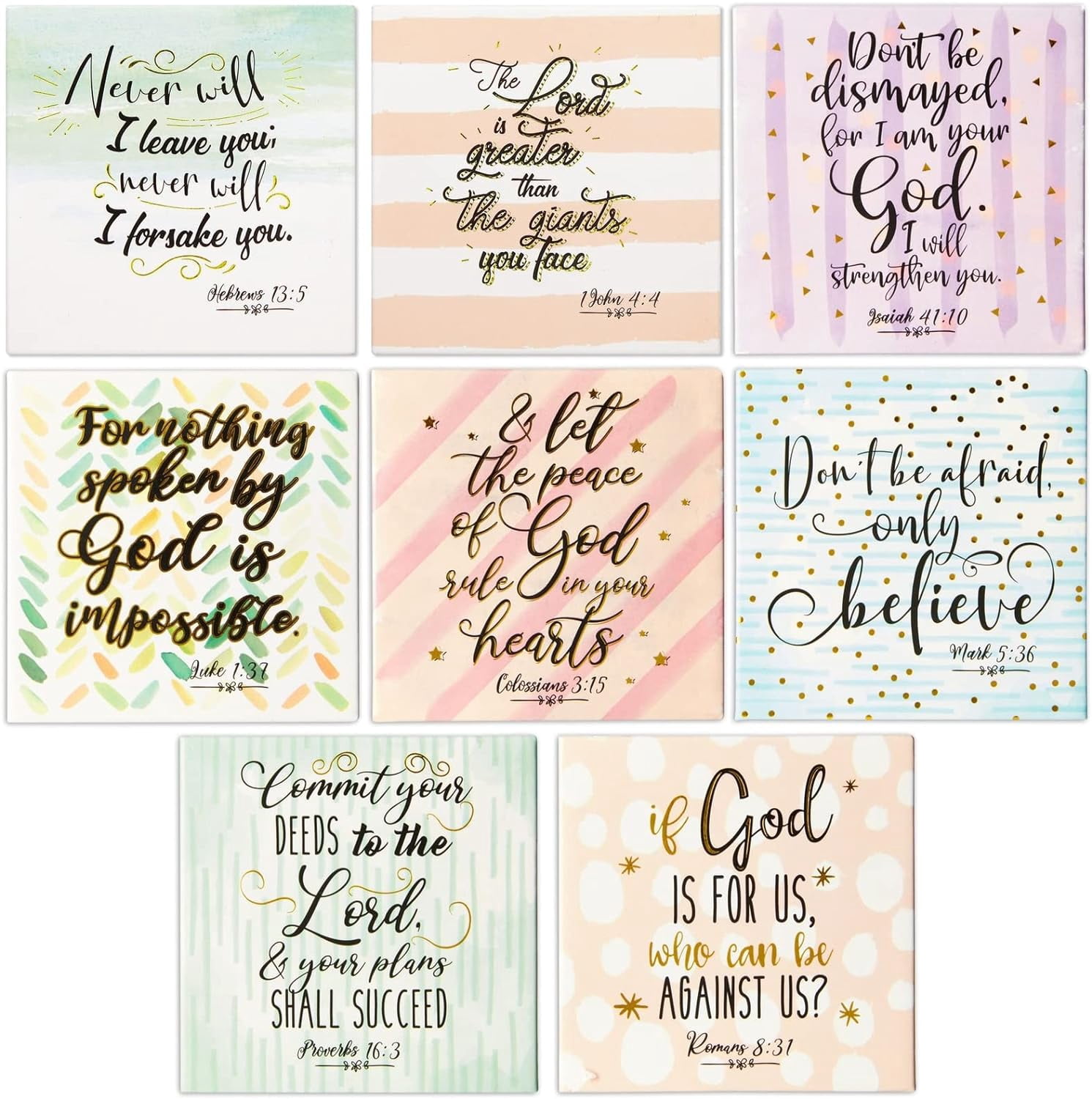 Inspirational Bible Magnets for Lemon Kitchen Decor - 8-Pack, 2.5-Inch ...