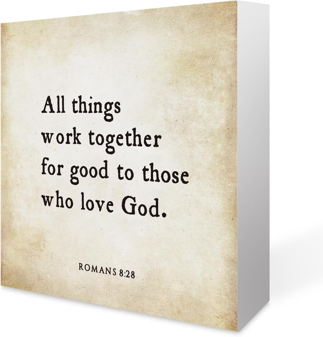 Inspirational Bible Verse All Things Work Together Wooden Box Sign ...