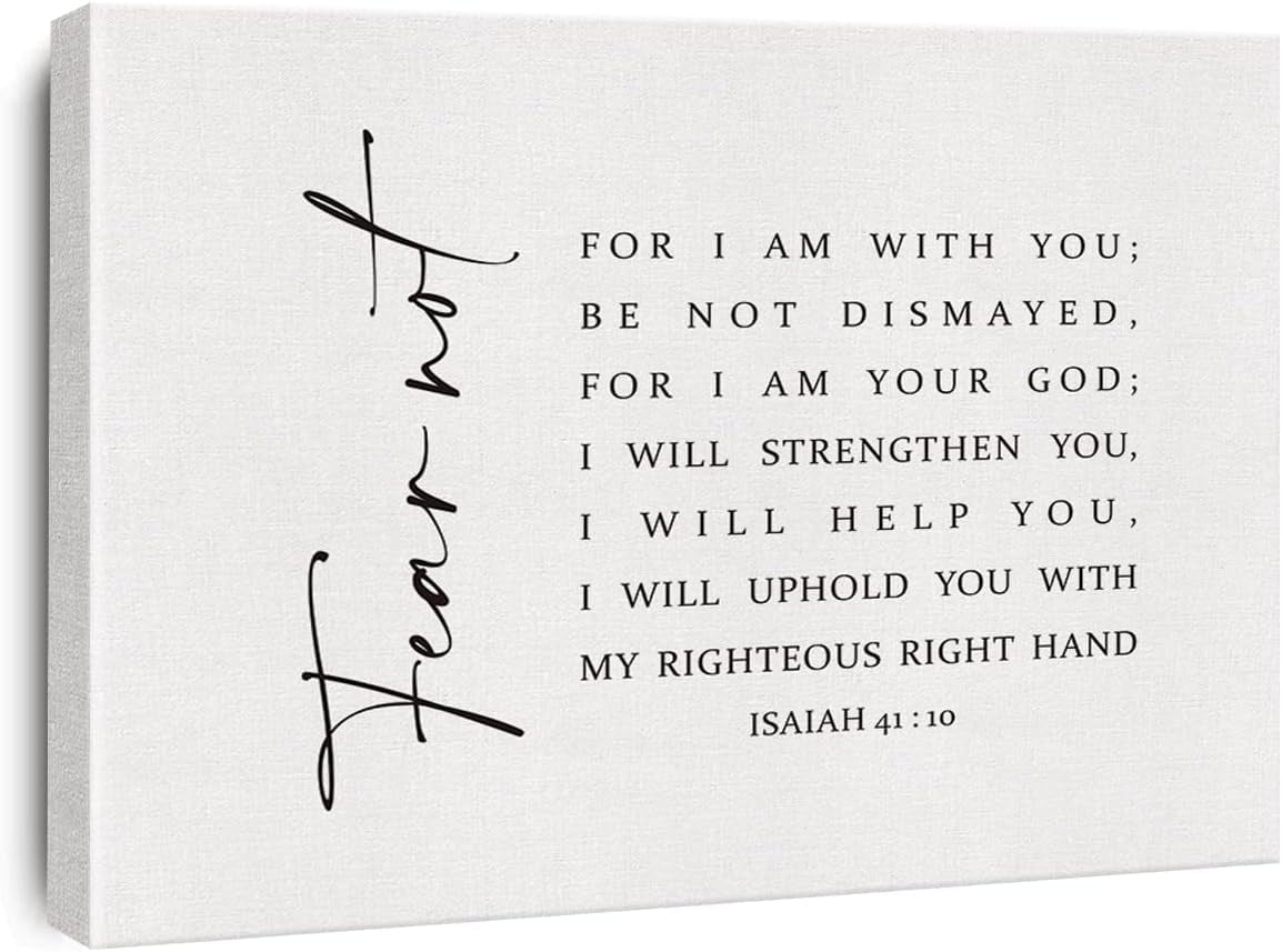 Inspirational Bible Verse Canvas Print Decor Isaiah 41 : 10 Scripture ...