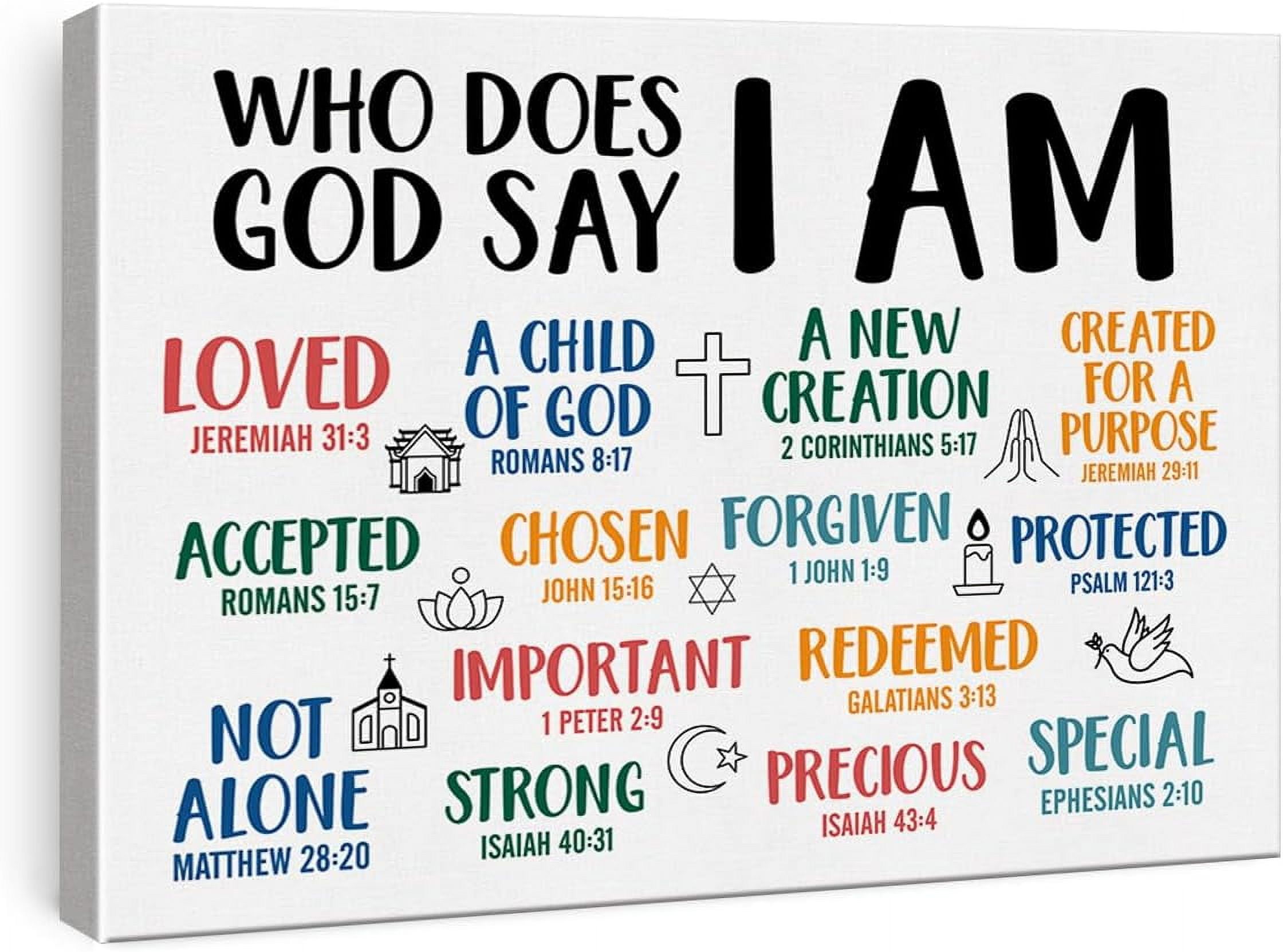 Inspirational Bible Verse Canvas Wall Art Christian Education ...