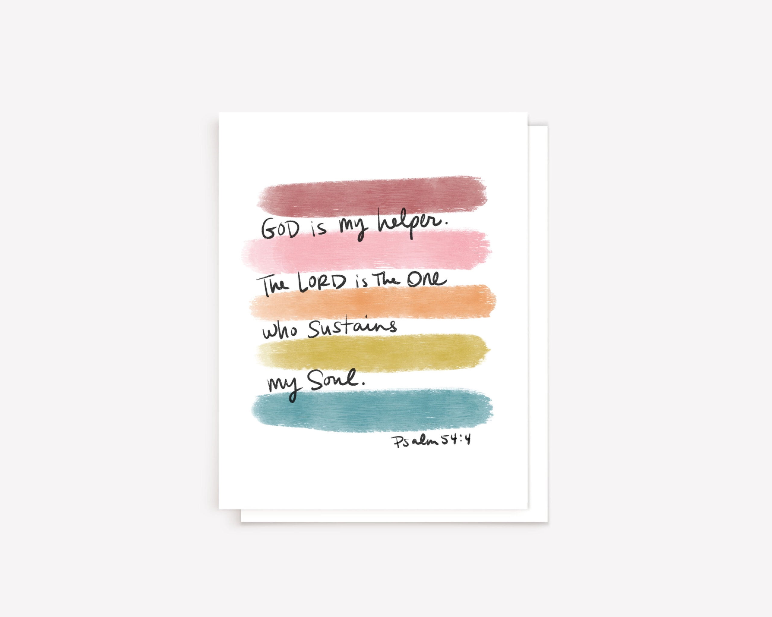 Inspirational Bible Verse Card - "God is My Helper" Design ...