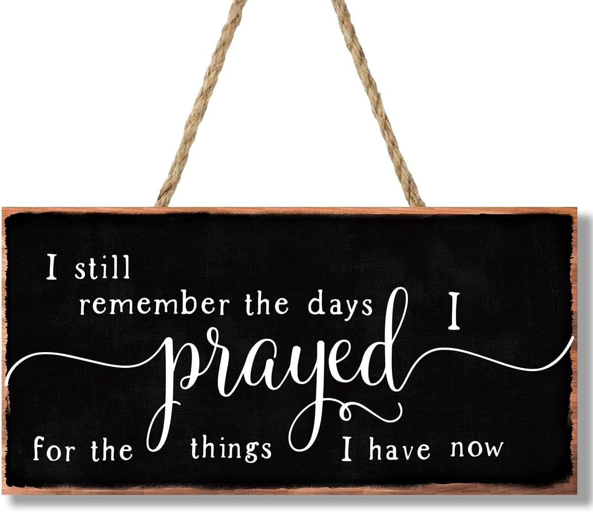 Inspirational Bible Verse Hanging Sign, Printed Wood Plaque With Rope ...