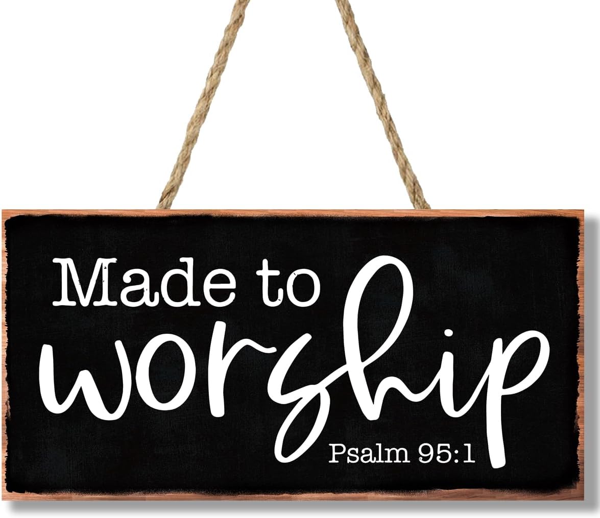 Inspirational Bible Verse Hanging Sign, Printed Wood Plaque With Rope ...