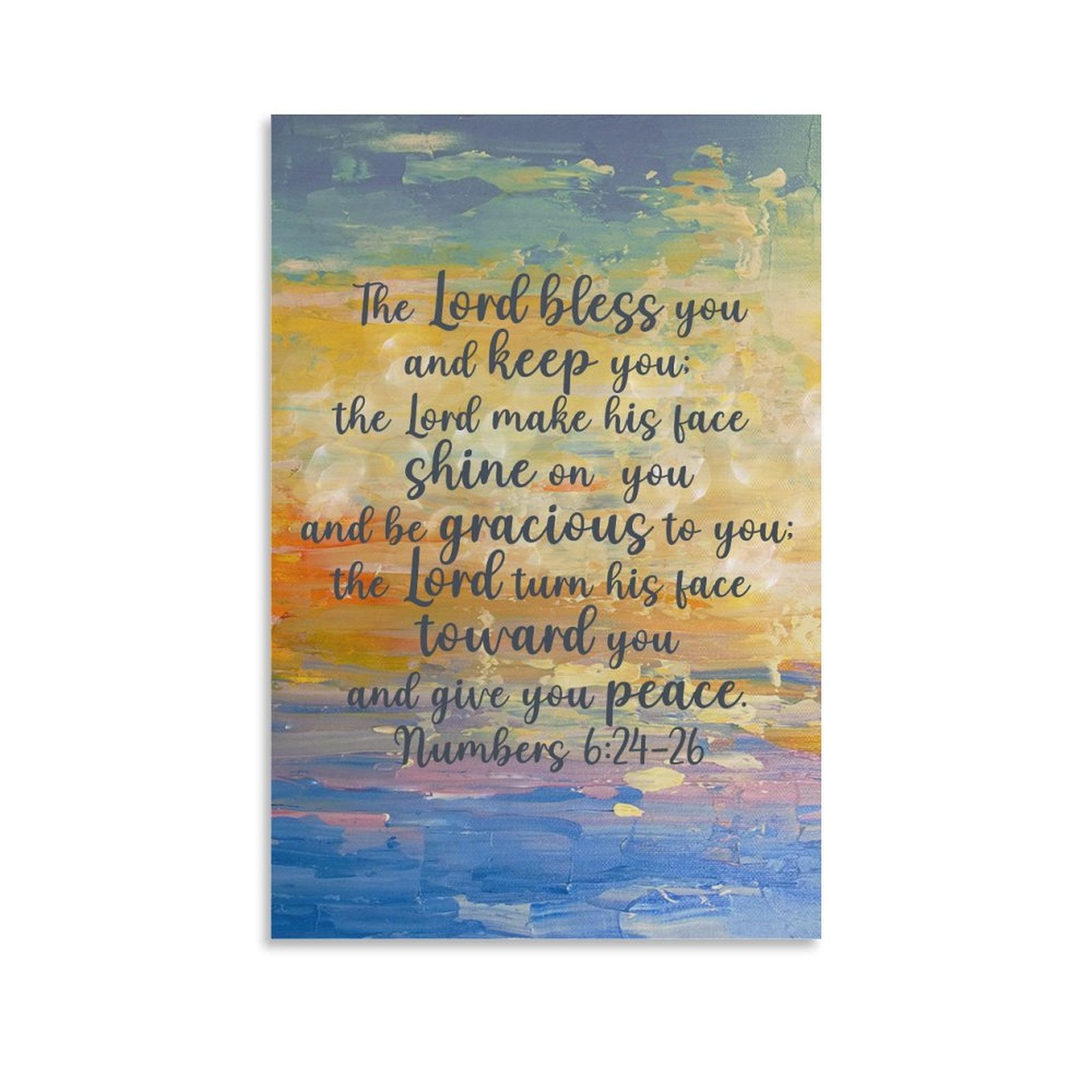 Inspirational Bible Verse Numbers 6：24-26 Christian Scripture Wall Art ...