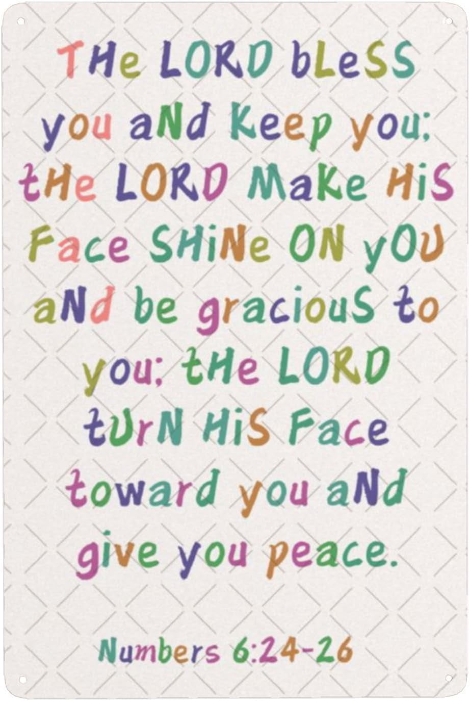 Inspirational Bible Verse Numbers 6:24-26 Tin Plaques Wall Decor ...