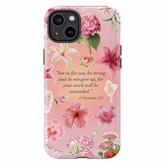 Inspirational Bible Verse Phone Case, Floral Scripture Design iPhone ...