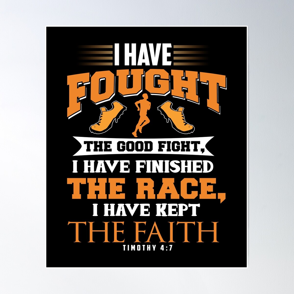 Inspirational Bible Verse Print For Runners And Athletes Poster Wall ...