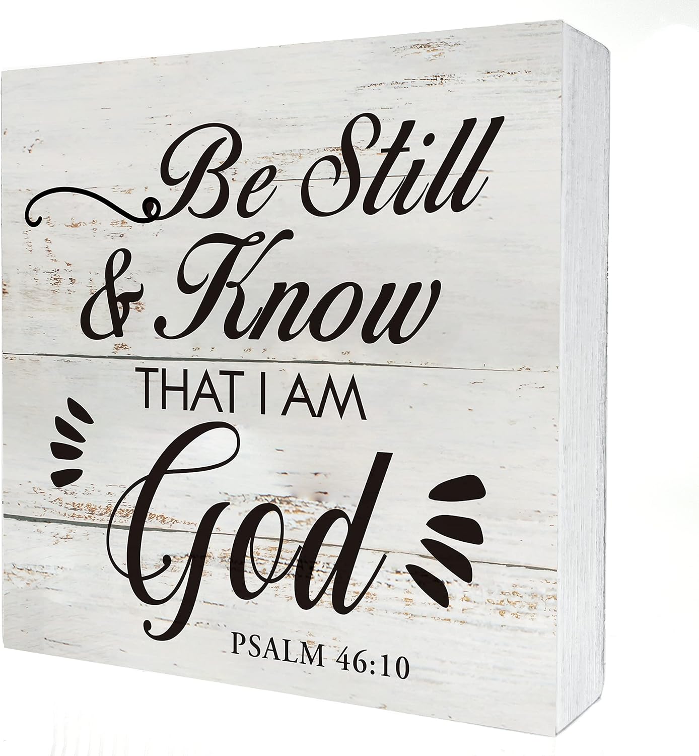 Inspirational Bible Verse Psalm 46:10 Wooden Box Sign Desk Decor Rustic ...