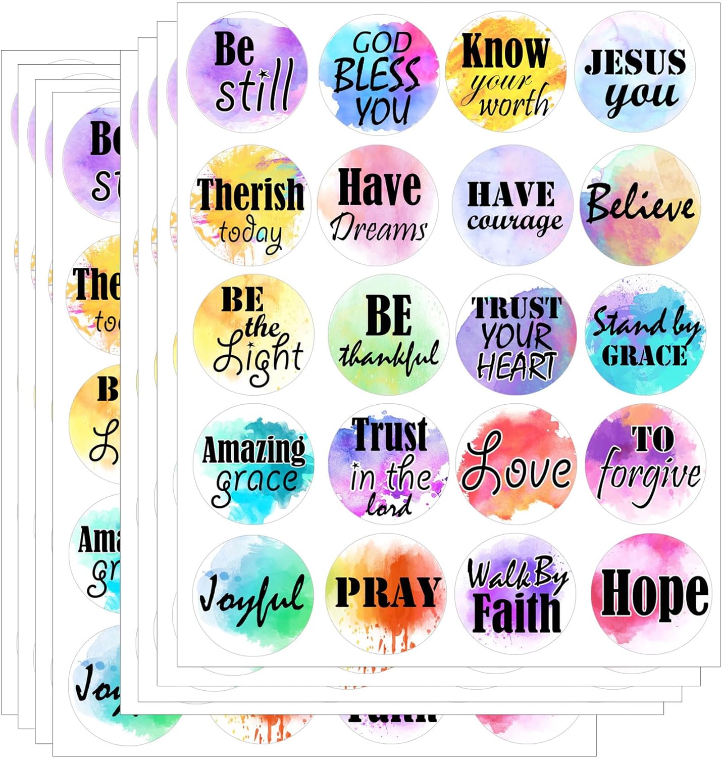 Illustrated Faith Basics Bible Book Tabs Stickers - Black & White ...