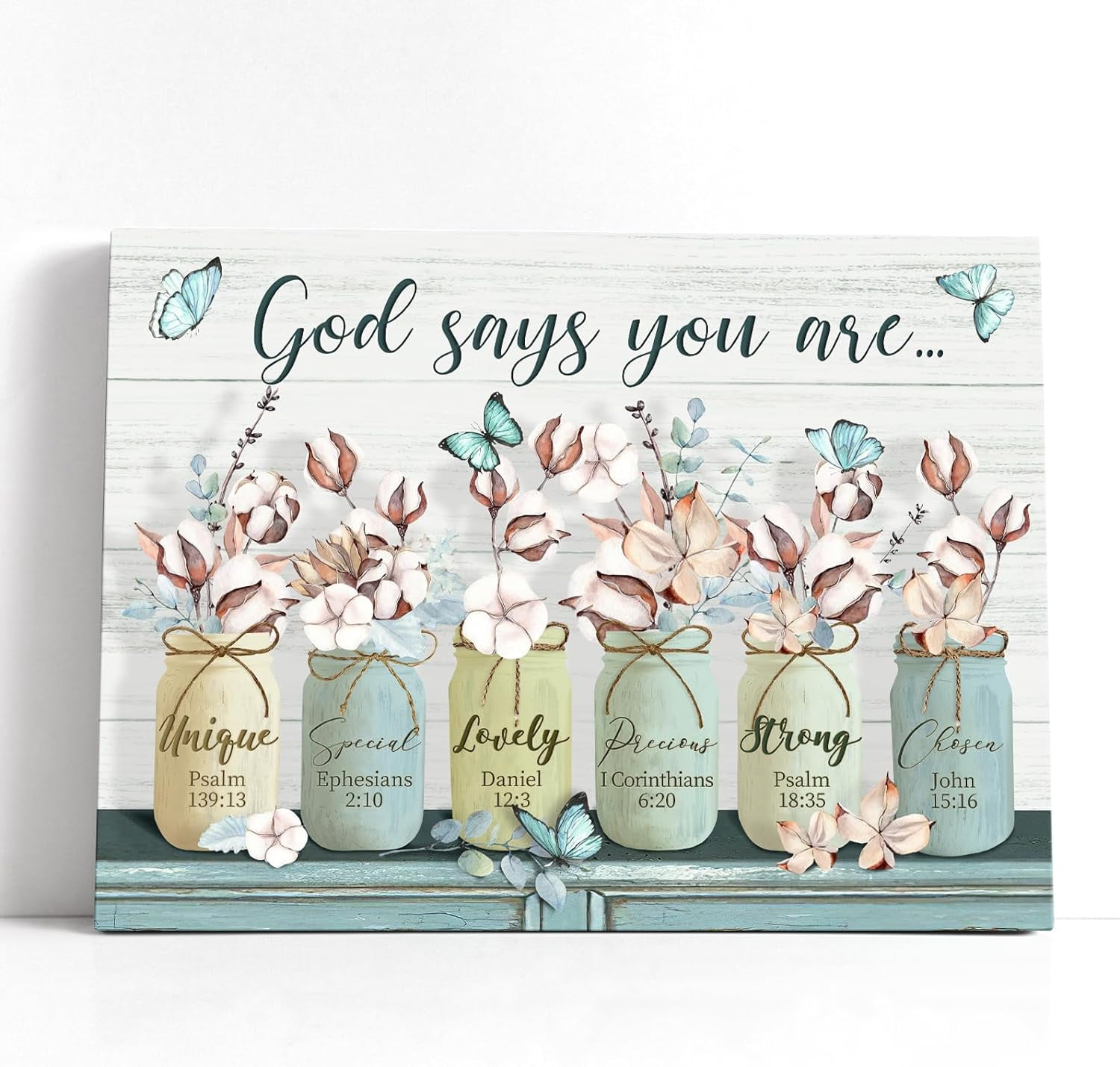 Inspirational Bible Verse Wall Art Encouraging Canvas Wall Decor God ...