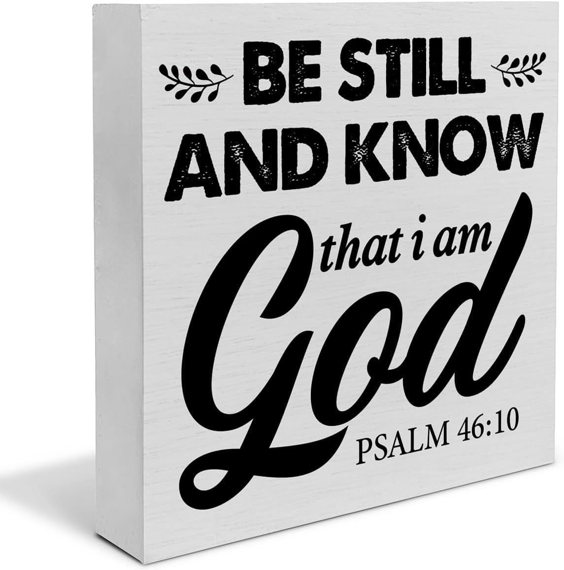 Inspirational Bible Verse Wooden Box Sign Christian Desk Decor, Rustic ...