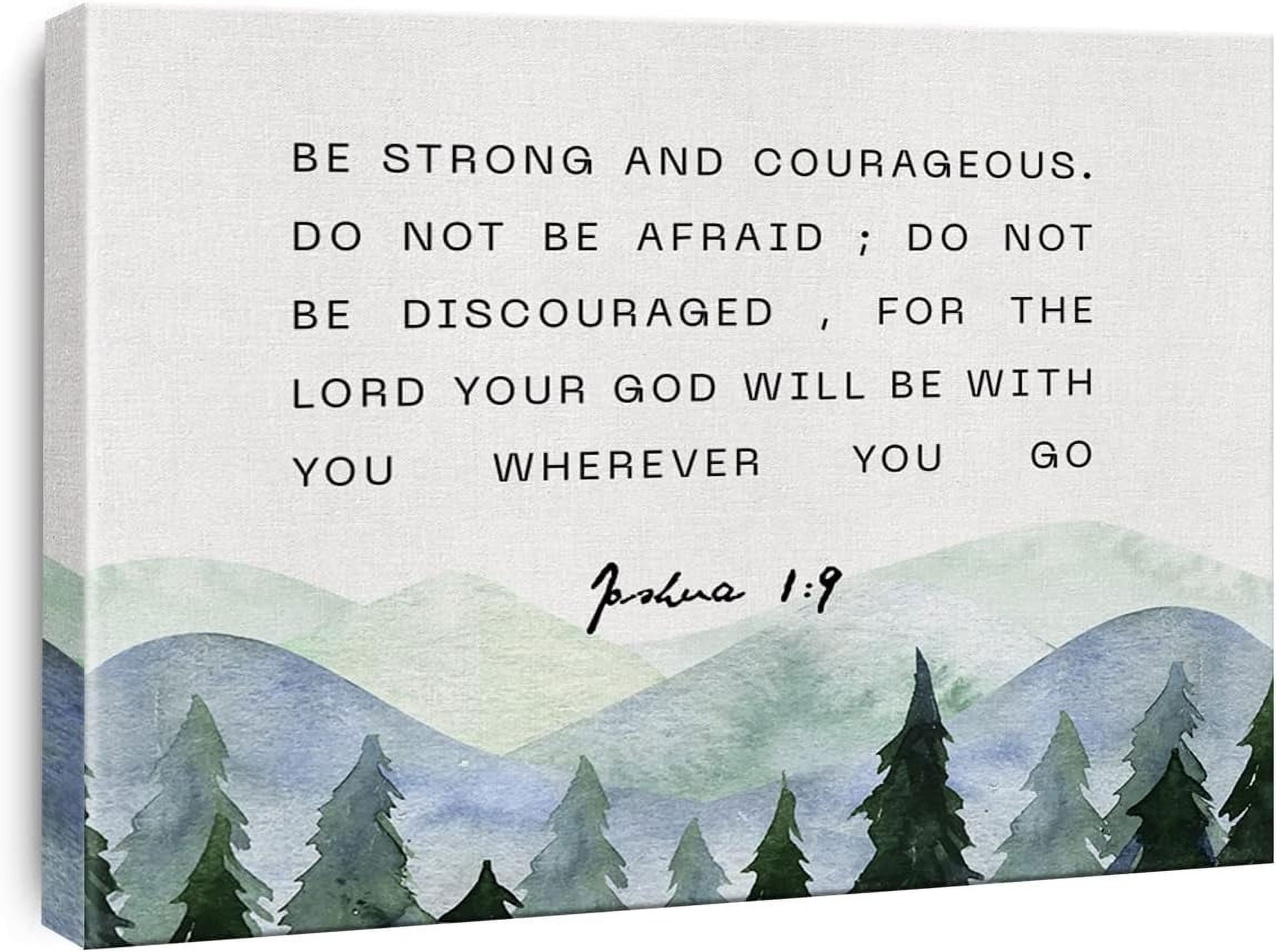 Inspirational Bible Verses Canvas Wall Art be Strong and Courageous ...