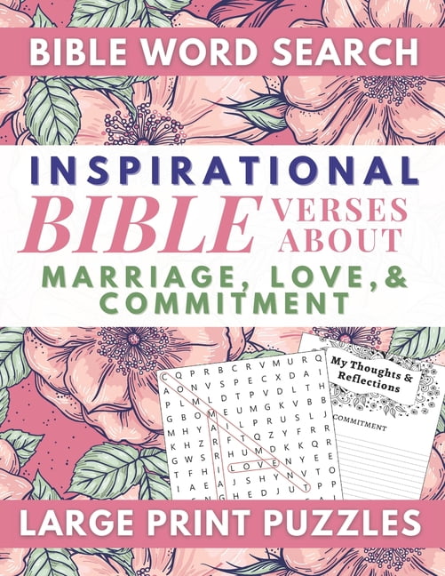 Inspirational Bible Verses Word Search About Marriage, Love, and Commitment Large Print Puzzles ...