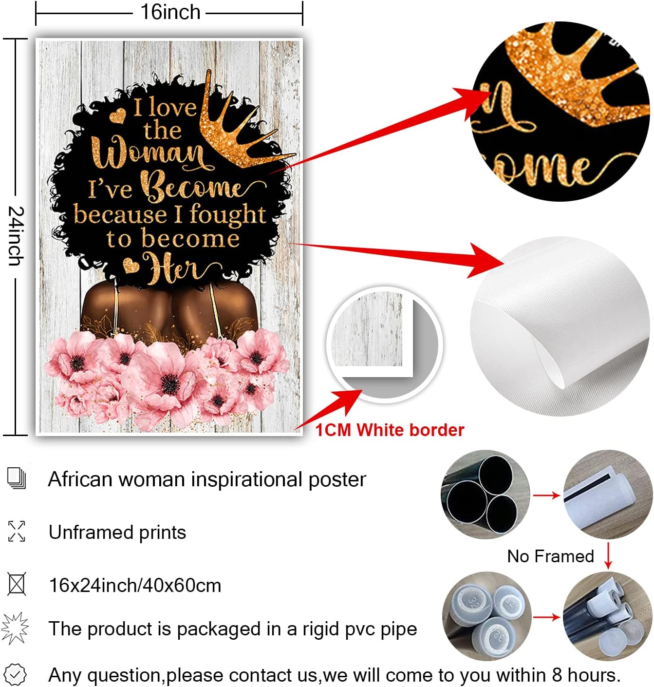 -Inspirational-Black-Queen-Wall-Art-African-American-Black-Girl-Poster-Motivational-Afro-Women ...