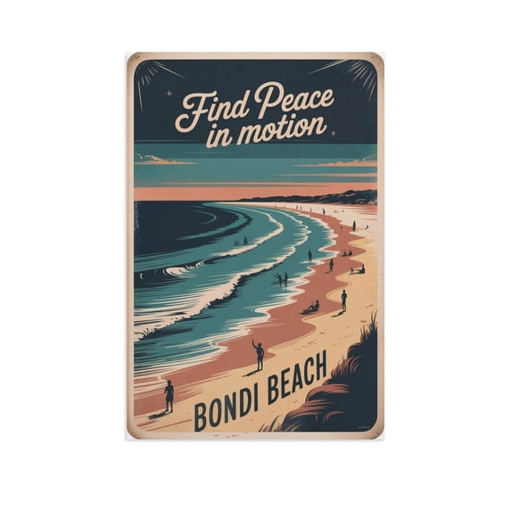 Inspirational Bondi Beach Poster Retro Motivational Vintage Travel Wall ...