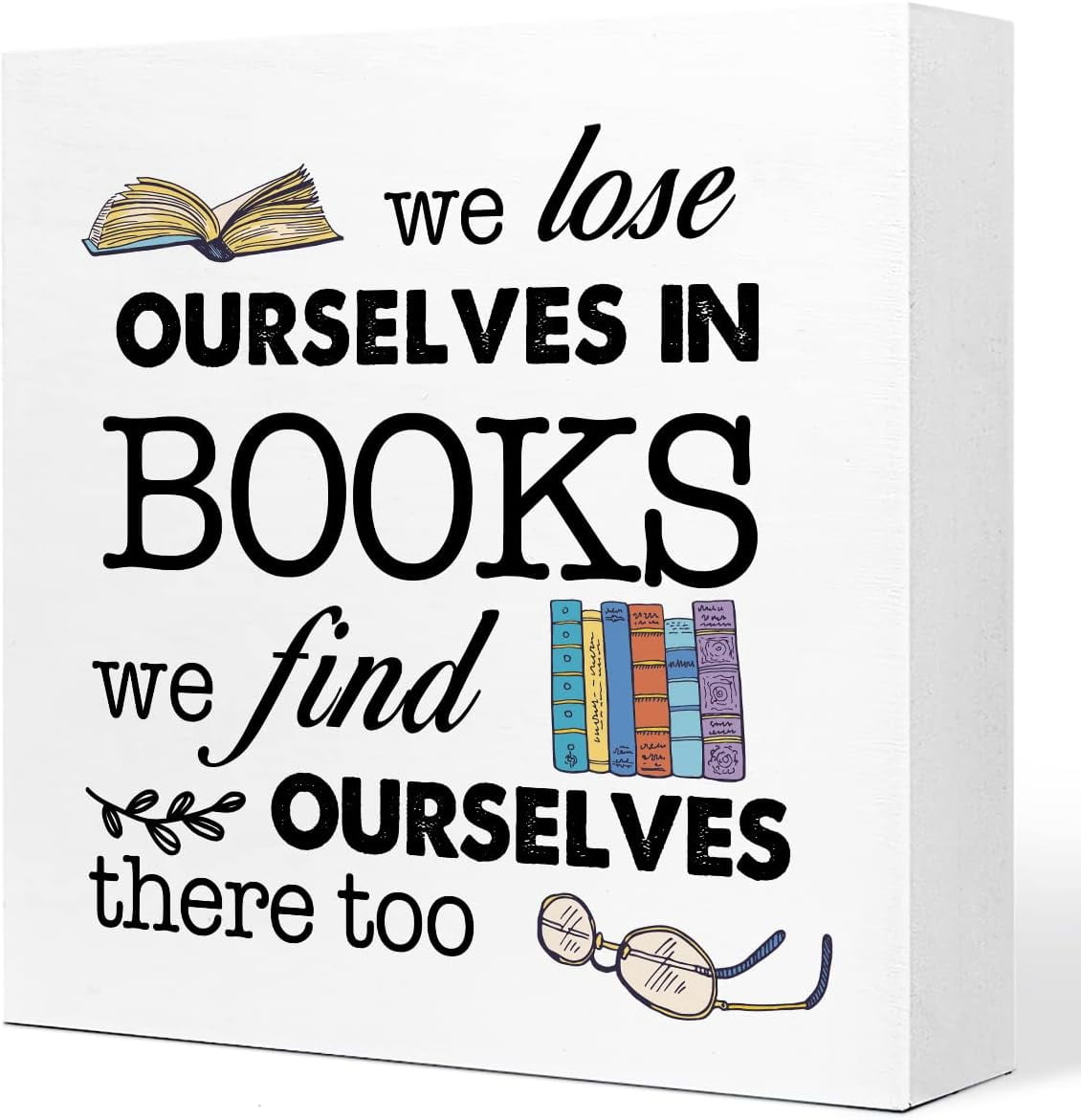 Inspirational Book Quote Decor,Book Lover Desk Decor Wooden Box Sign ...
