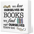 Inspirational Book Quote Decor,Book Lover Desk Decor Wooden Box Sign ...