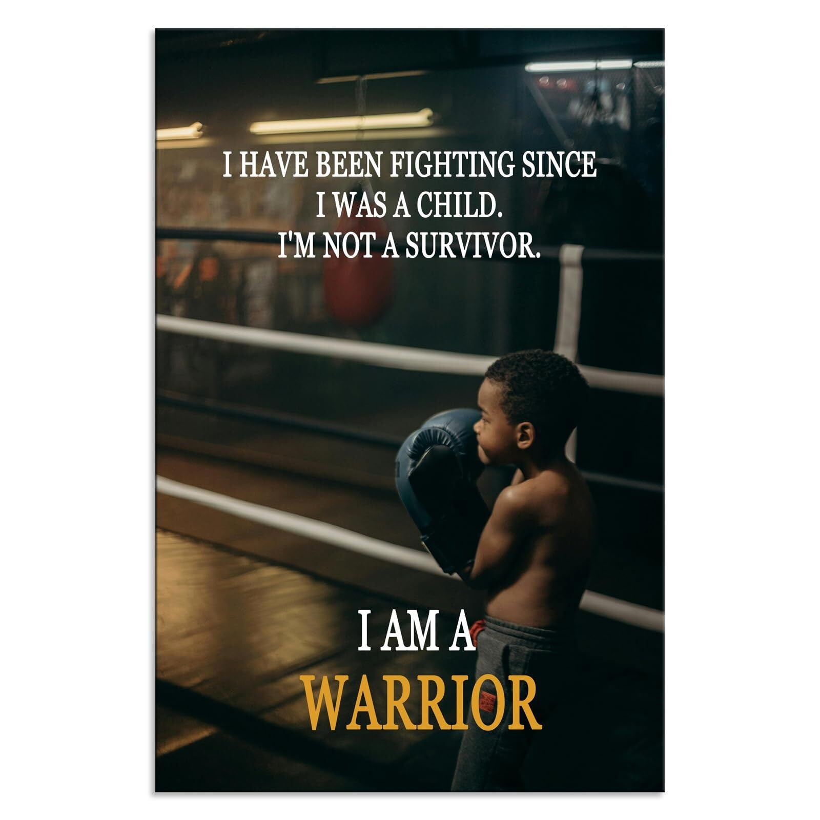 Inspirational Boxing Poster "I Am A Warrior" Quote Martial Arts ...
