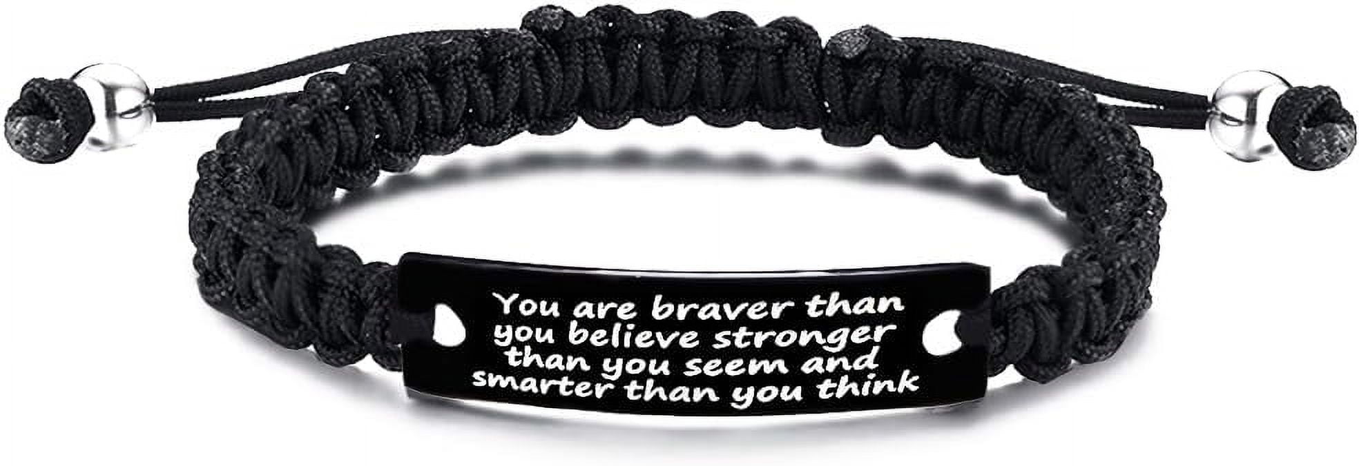 Inspirational Bracelets Cuff Bangle Motivational Quotes Words Engraved ...