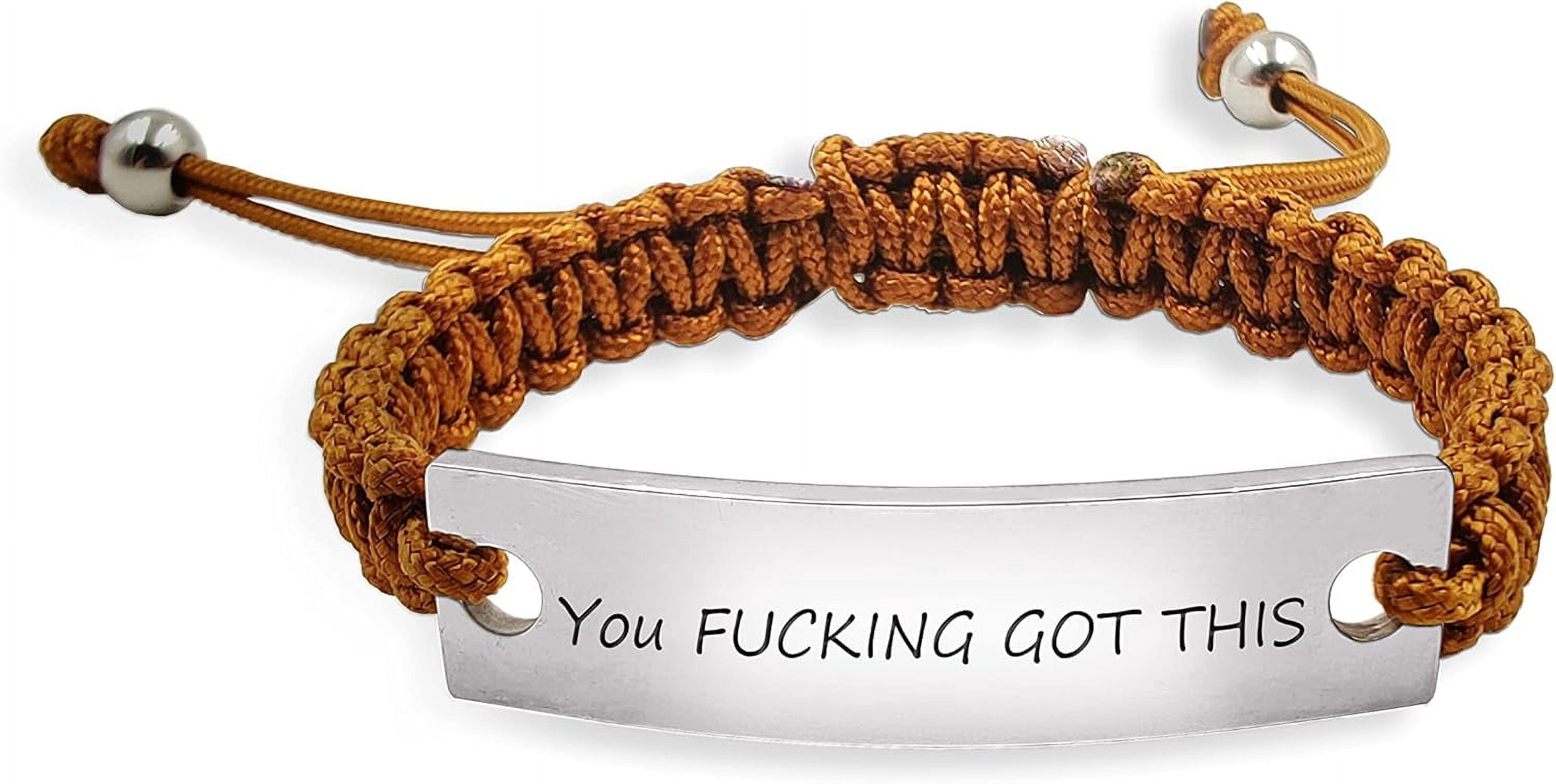 Inspirational Bracelets Cuff Bangle Motivational Quotes Words Engraved ...