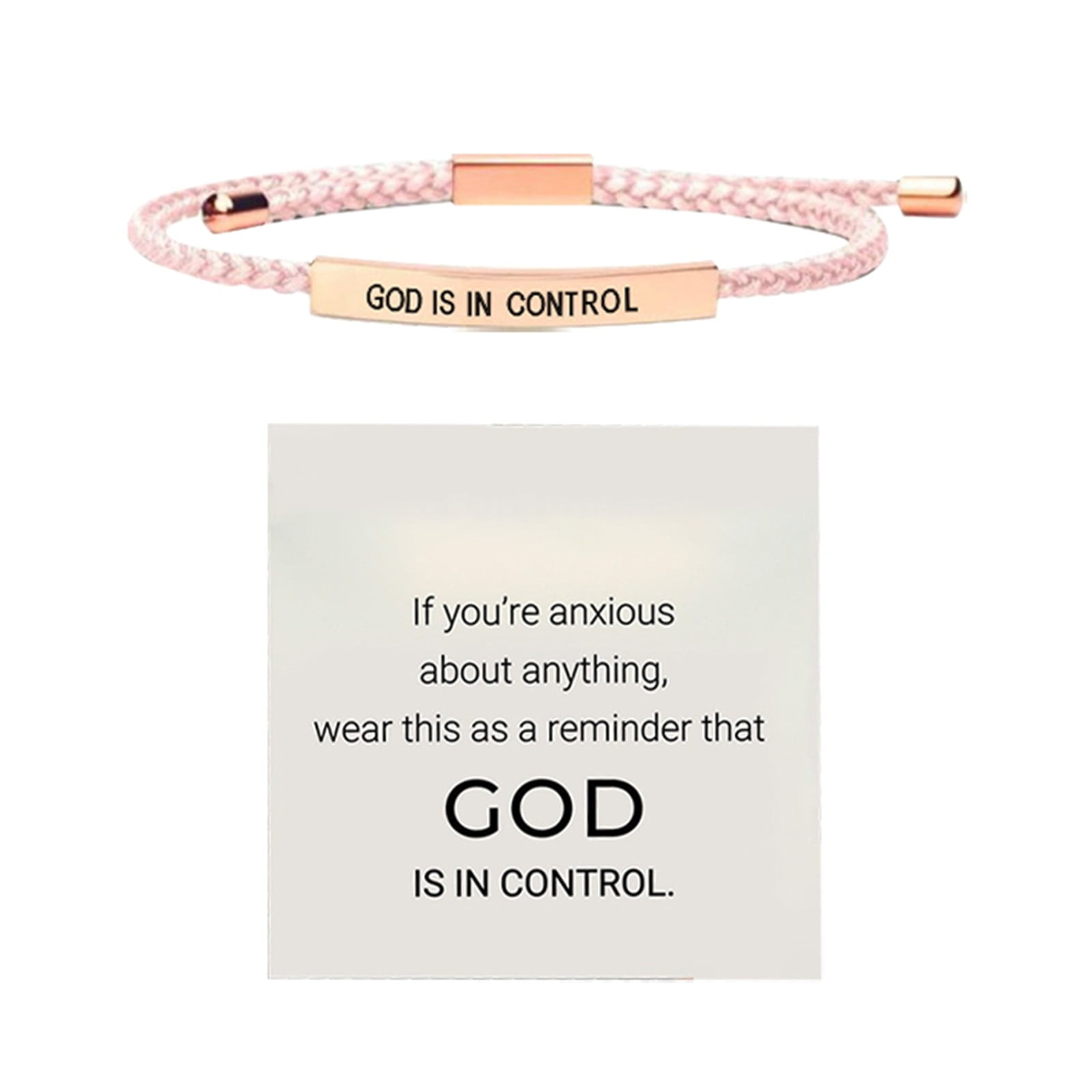 Inspirational Bracelets God Is In Control Stainless Steel Adjustable ...