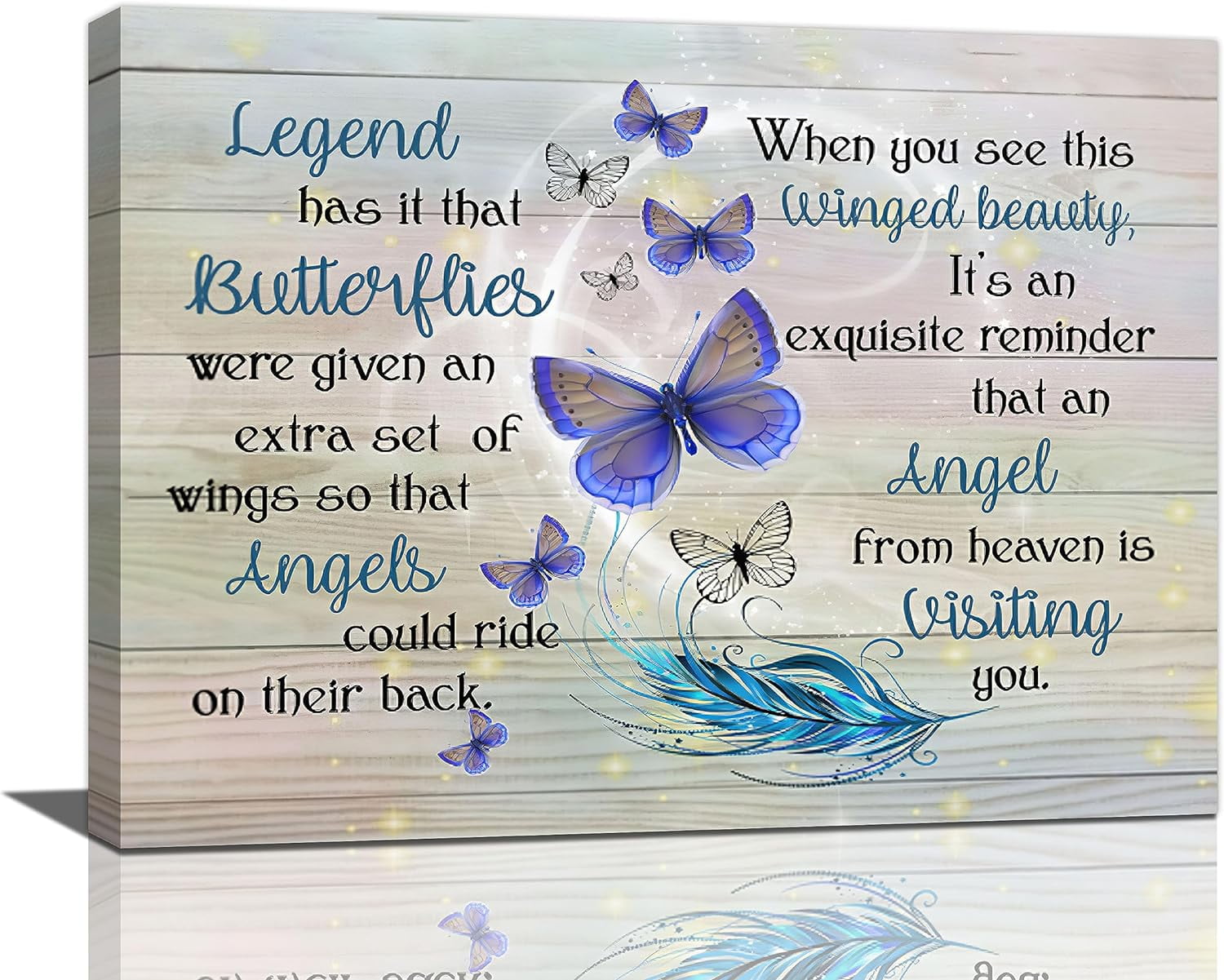 Inspirational Butterfly Canvas Wall Art Memorial Quotes Wall Decor ...