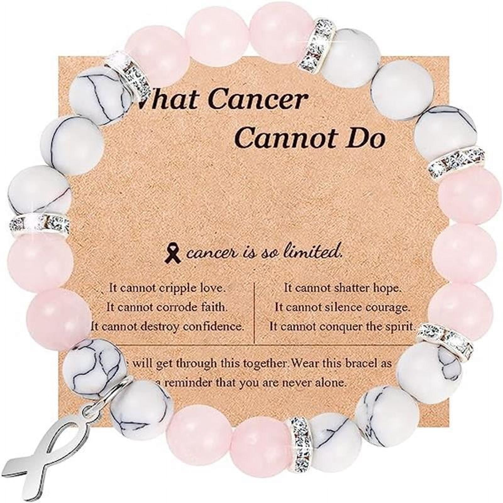 Inspirational Cancer Awareness Bracelet with Pink Ribbon Charm ...