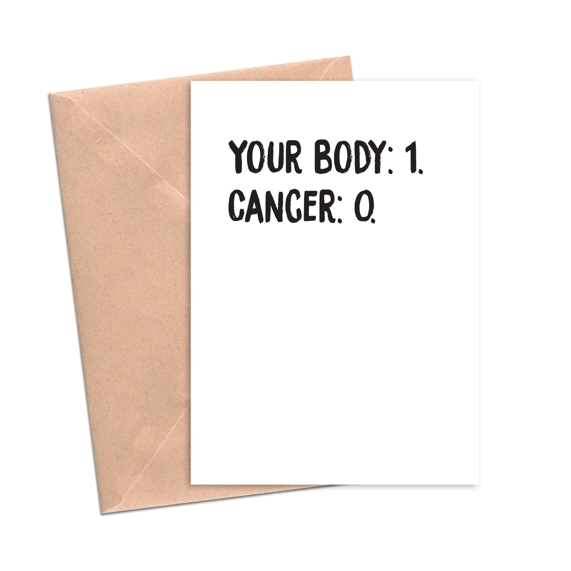 Inspirational Cancer Survivor Card – “Your Body: 1, Cancer: 0” – Blank ...