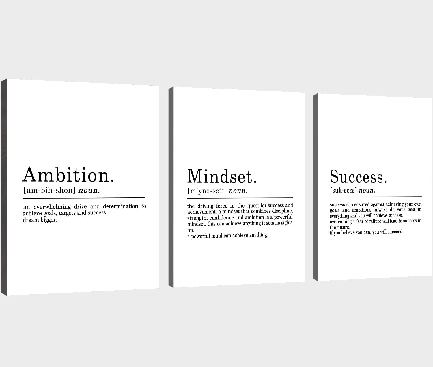 Inspirational Canvas Painting Wall Art Ambition Letters Poster ...