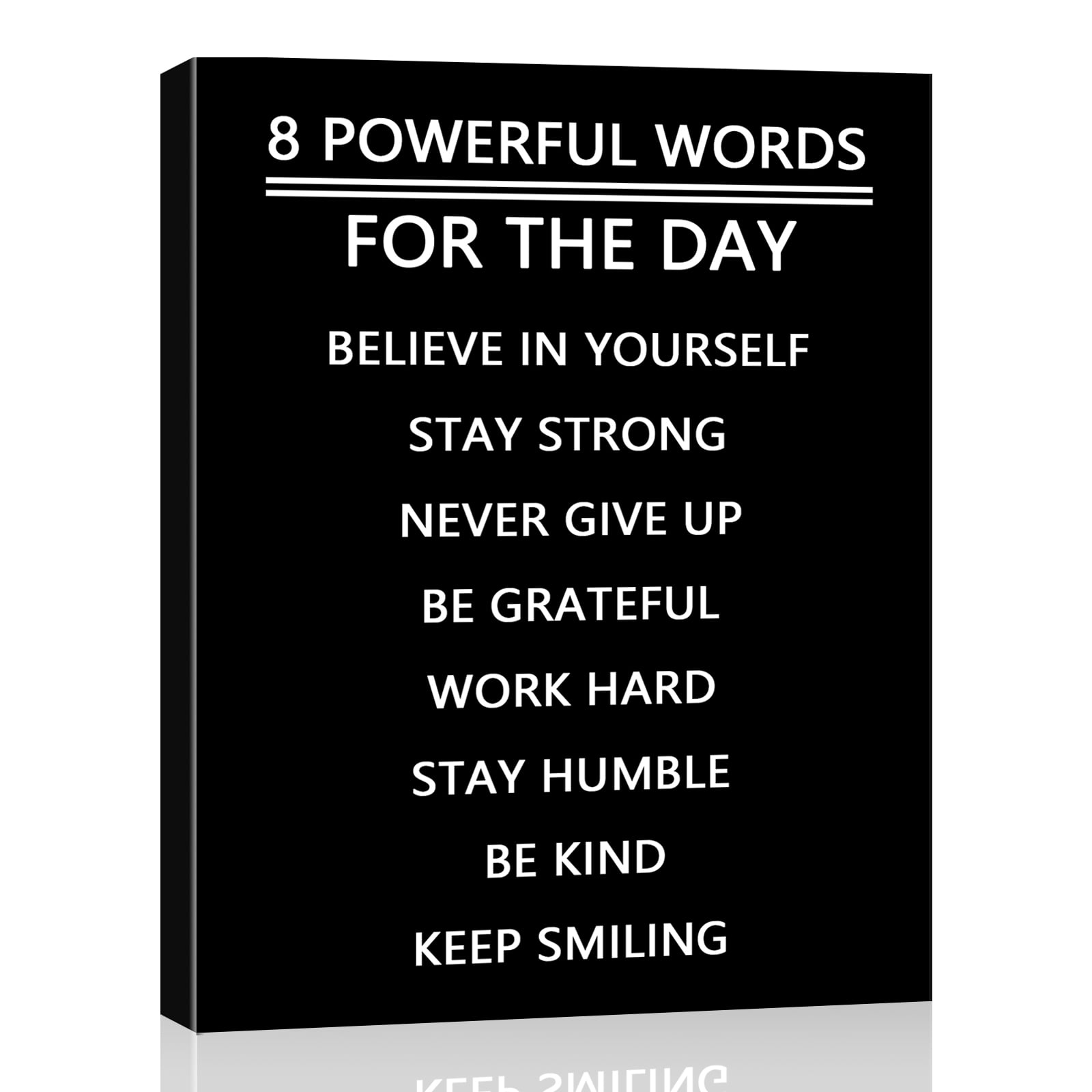 Inspirational Canvas Wall Art 8 Powerful Words for the Day Framed ...