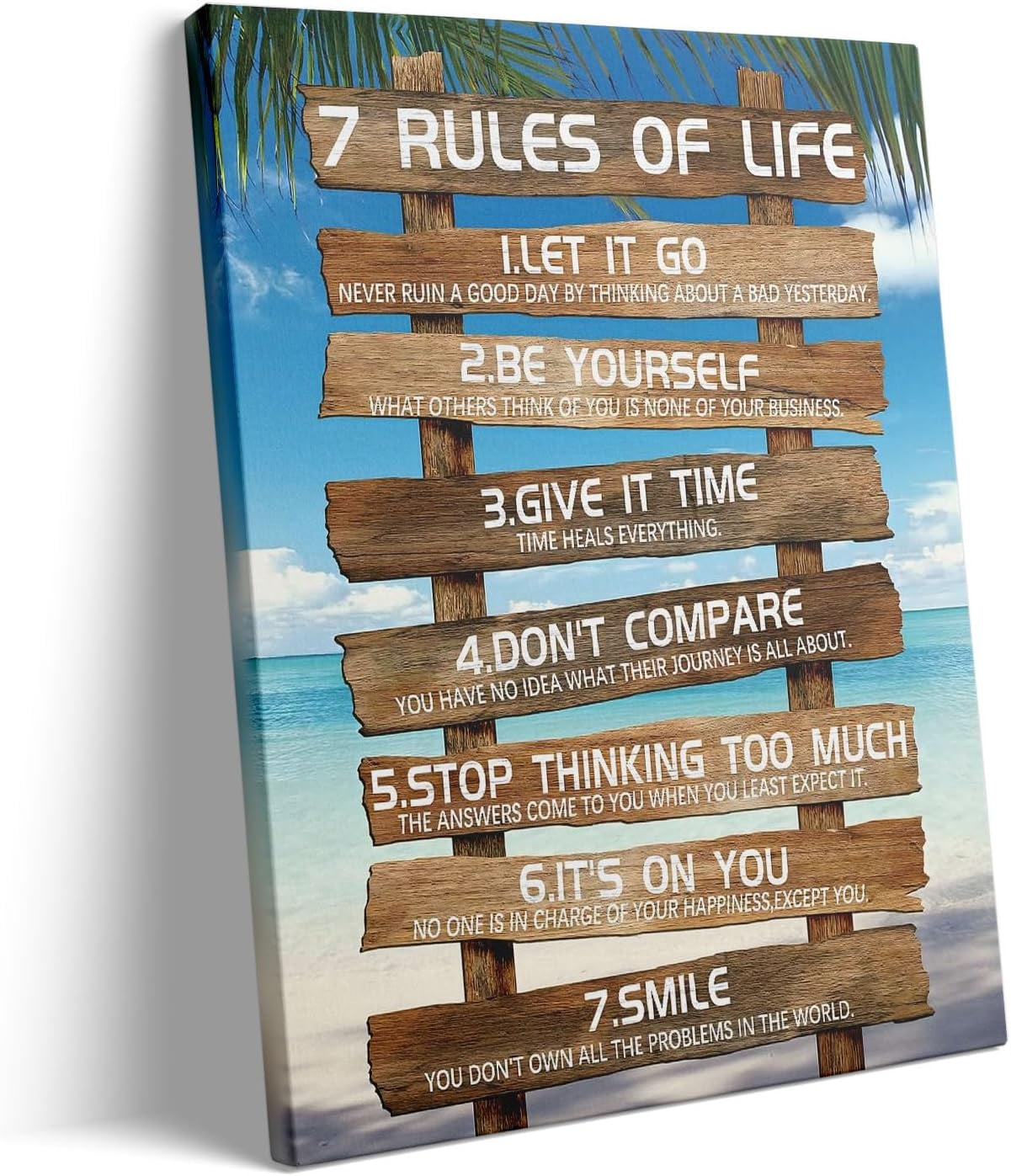 Inspirational Canvas Wall Art Decor - 7 Rules of Life Canvas Art Print ...