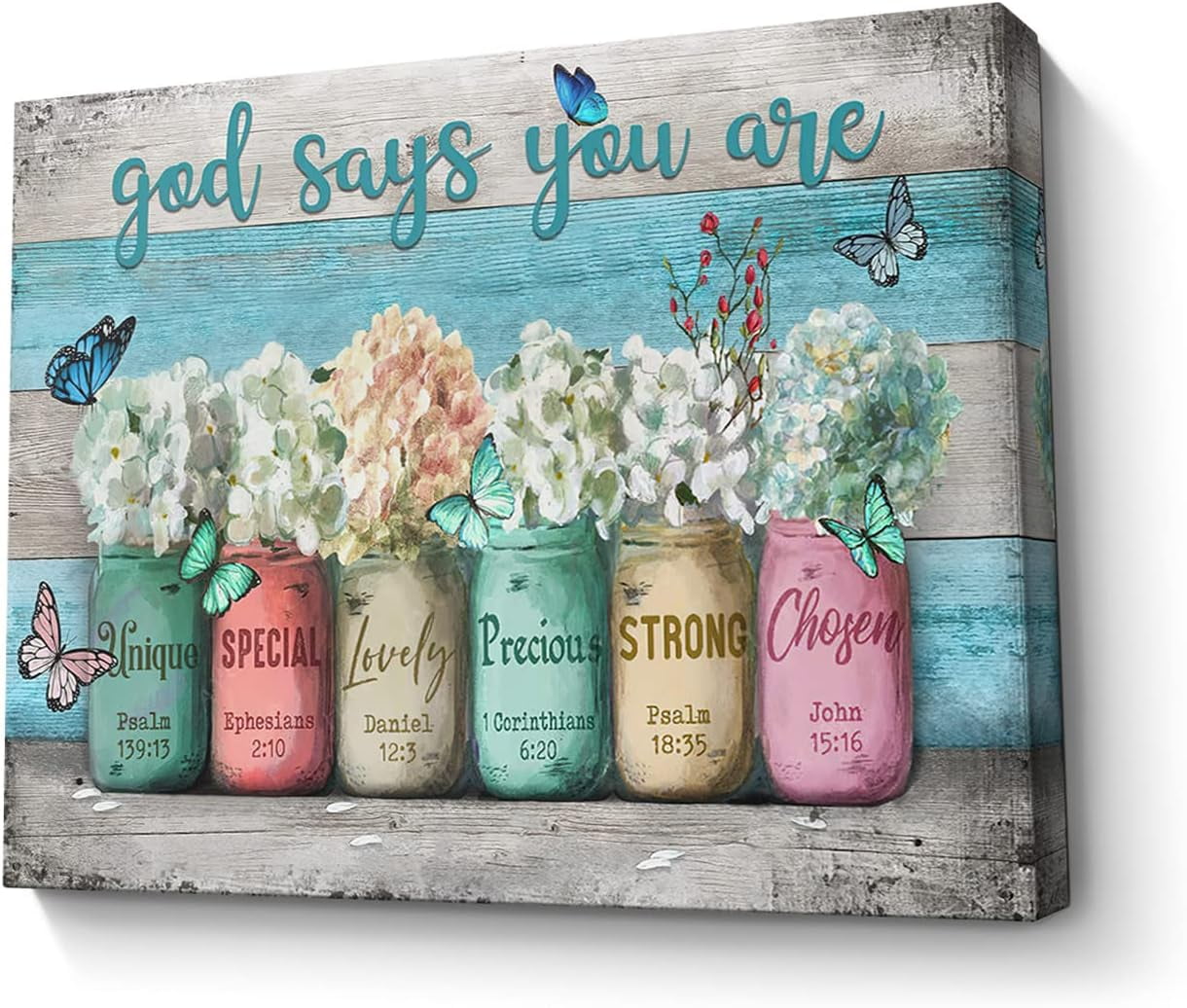 Inspirational Canvas Wall Art Encouraging Bible Verses On Cute Marson ...
