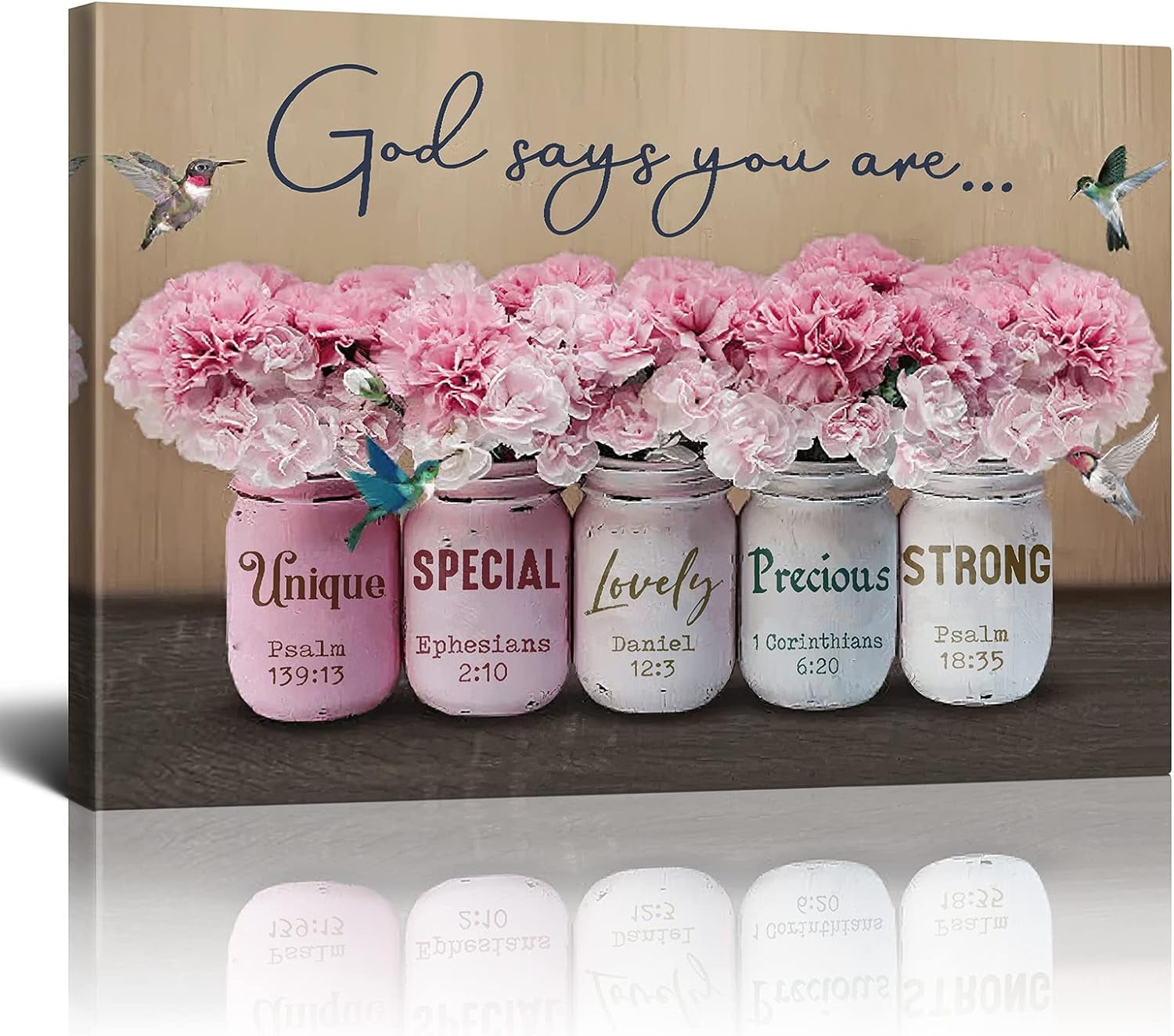 Inspirational Canvas Wall Art Encouraging Bible Verses On Cute Marson ...