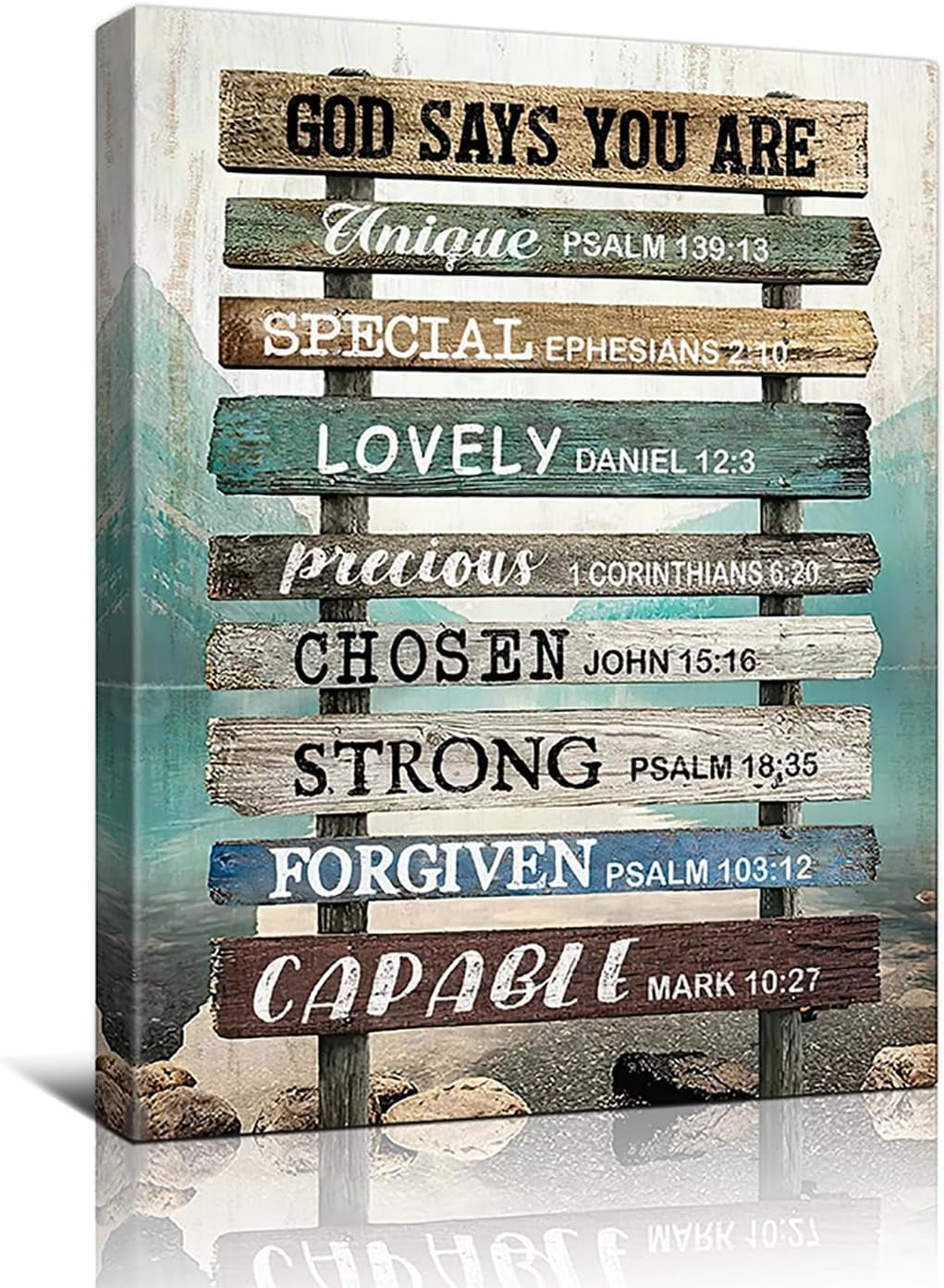 Inspirational Canvas Wall Art Encouraging Bible Verses Wall Decor Marson Jars God Says You Are