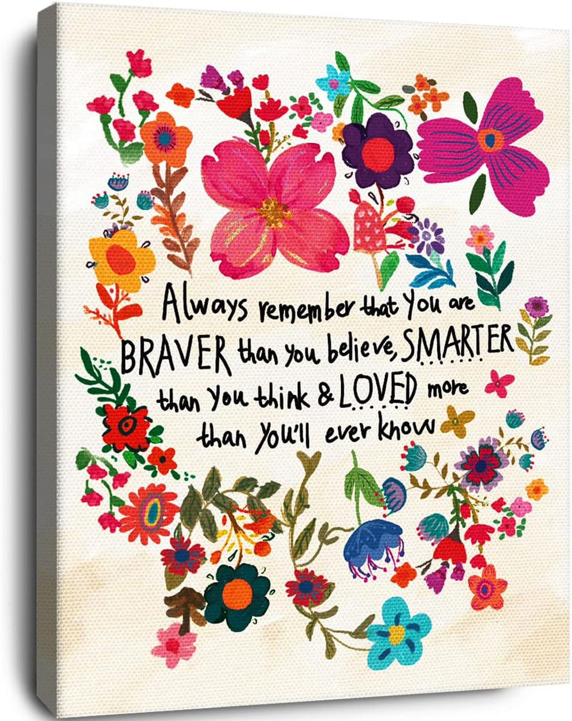 Inspirational Canvas Wall Art for Girls,Always Remember That You Are ...