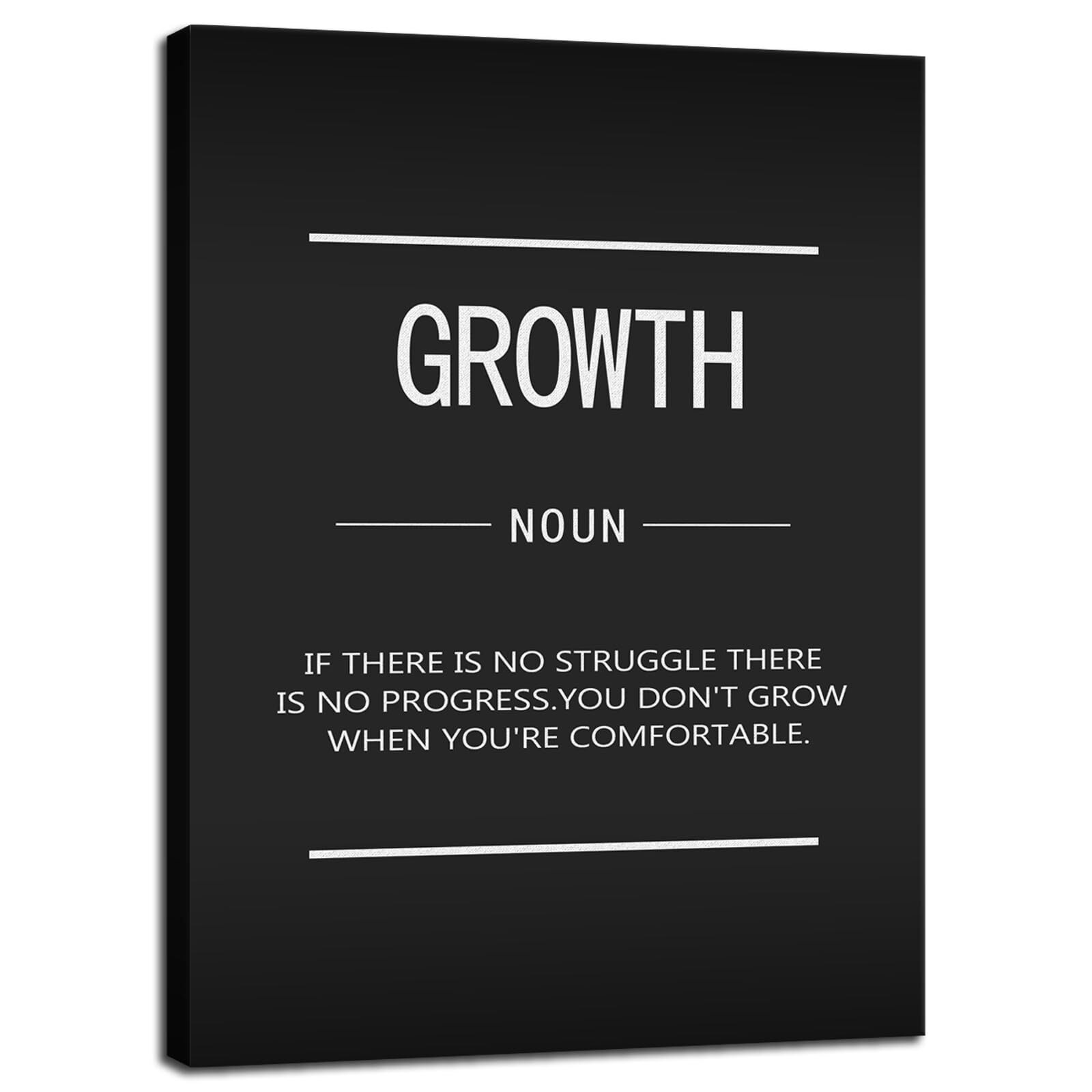 Inspirational Canvas Wall Art Growth Noun Motivational Entrepreneur ...