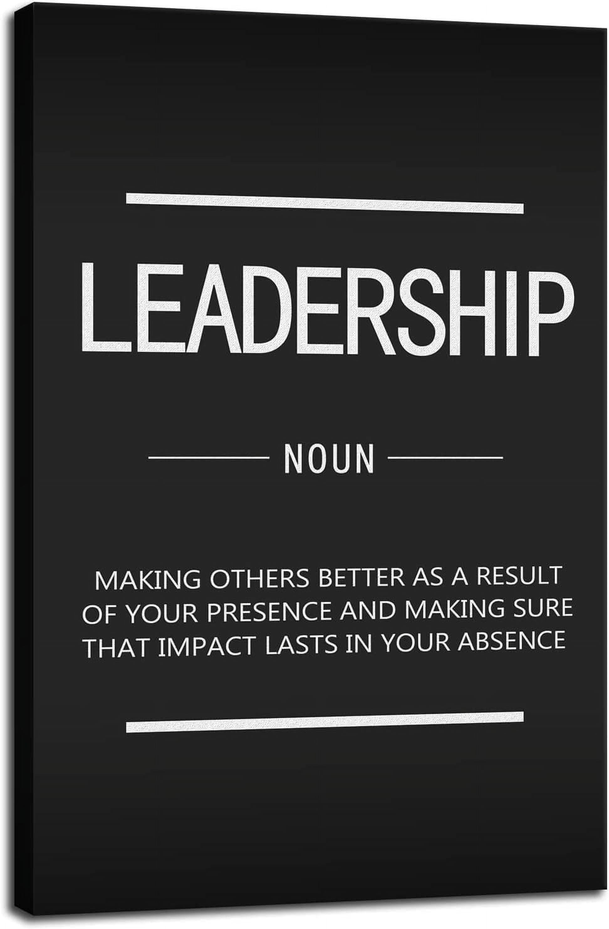 Inspirational Canvas Wall Art Leadership Noun Office Decoration ...