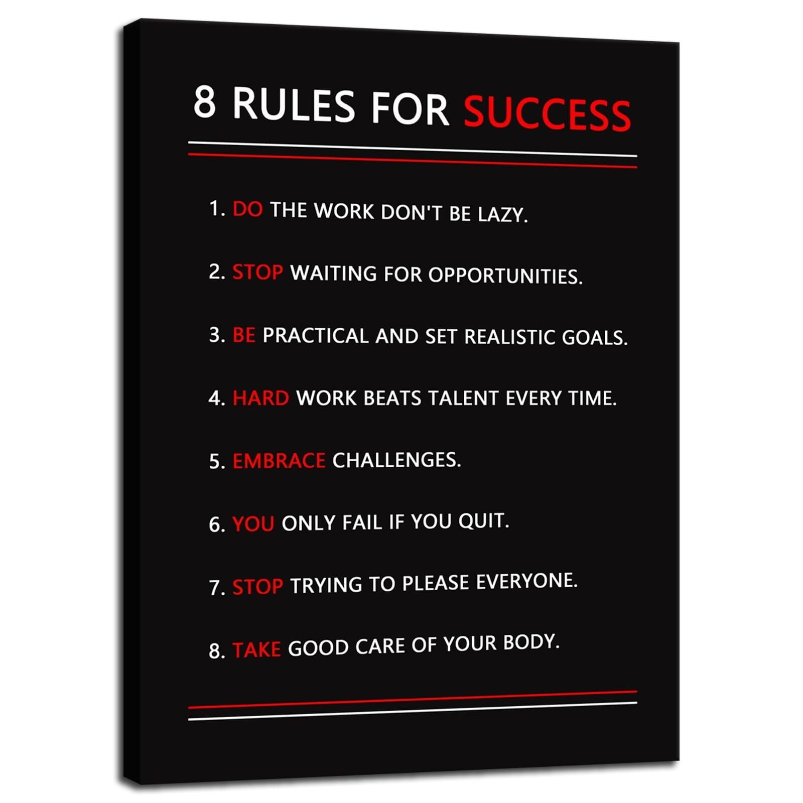 Inspirational Canvas Wall Art Motivational Entrepreneur Proverbs 8 ...