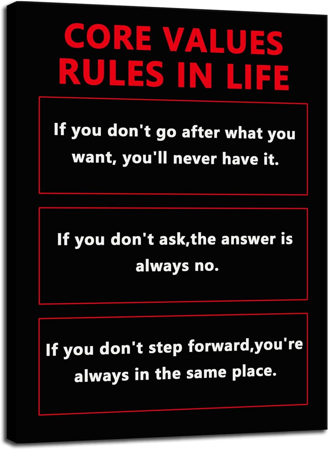 Inspirational Canvas Wall Art Motivational Painting Picture Core Values ...