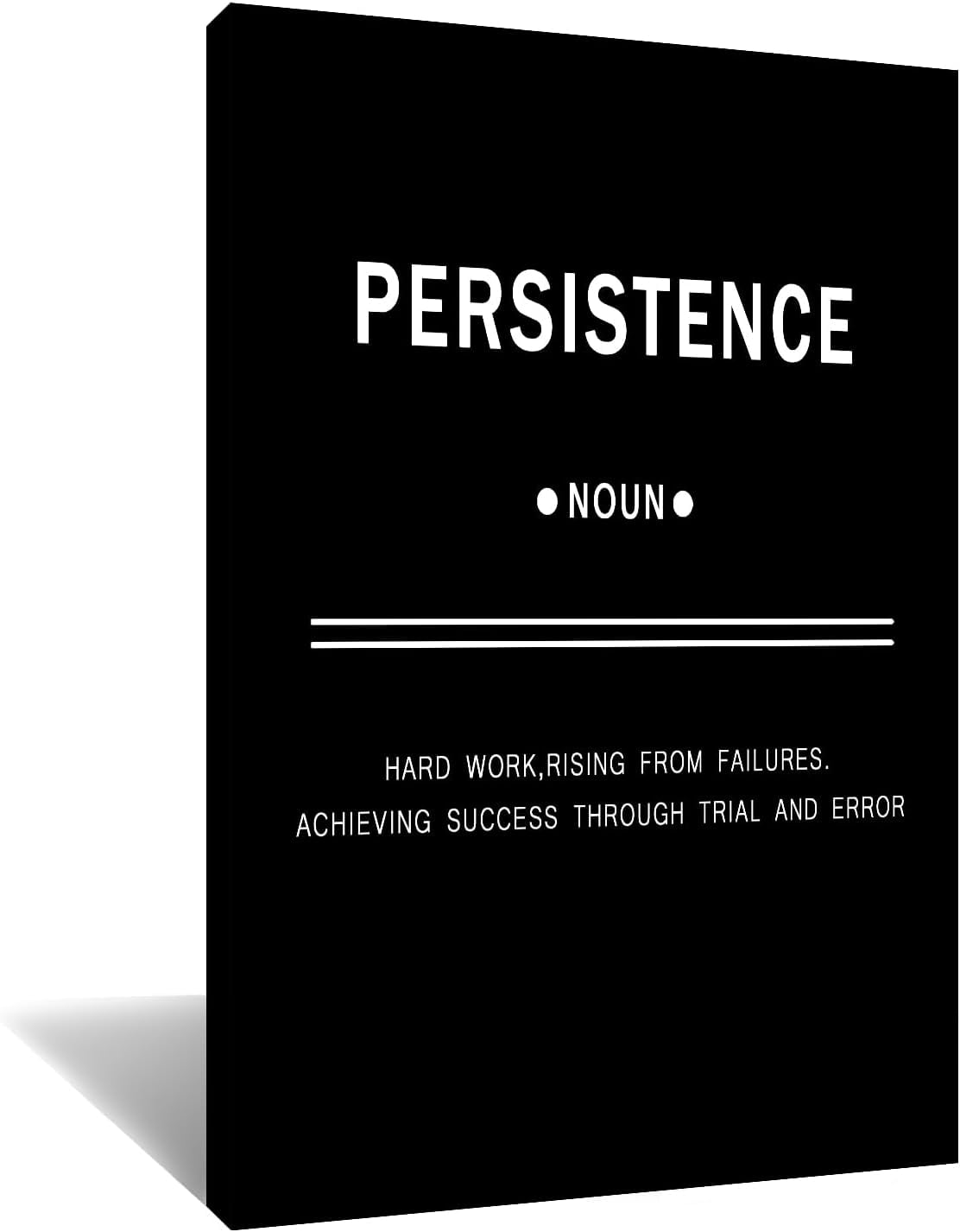 Inspirational Canvas Wall Art Motivational Persistence Painting Black ...