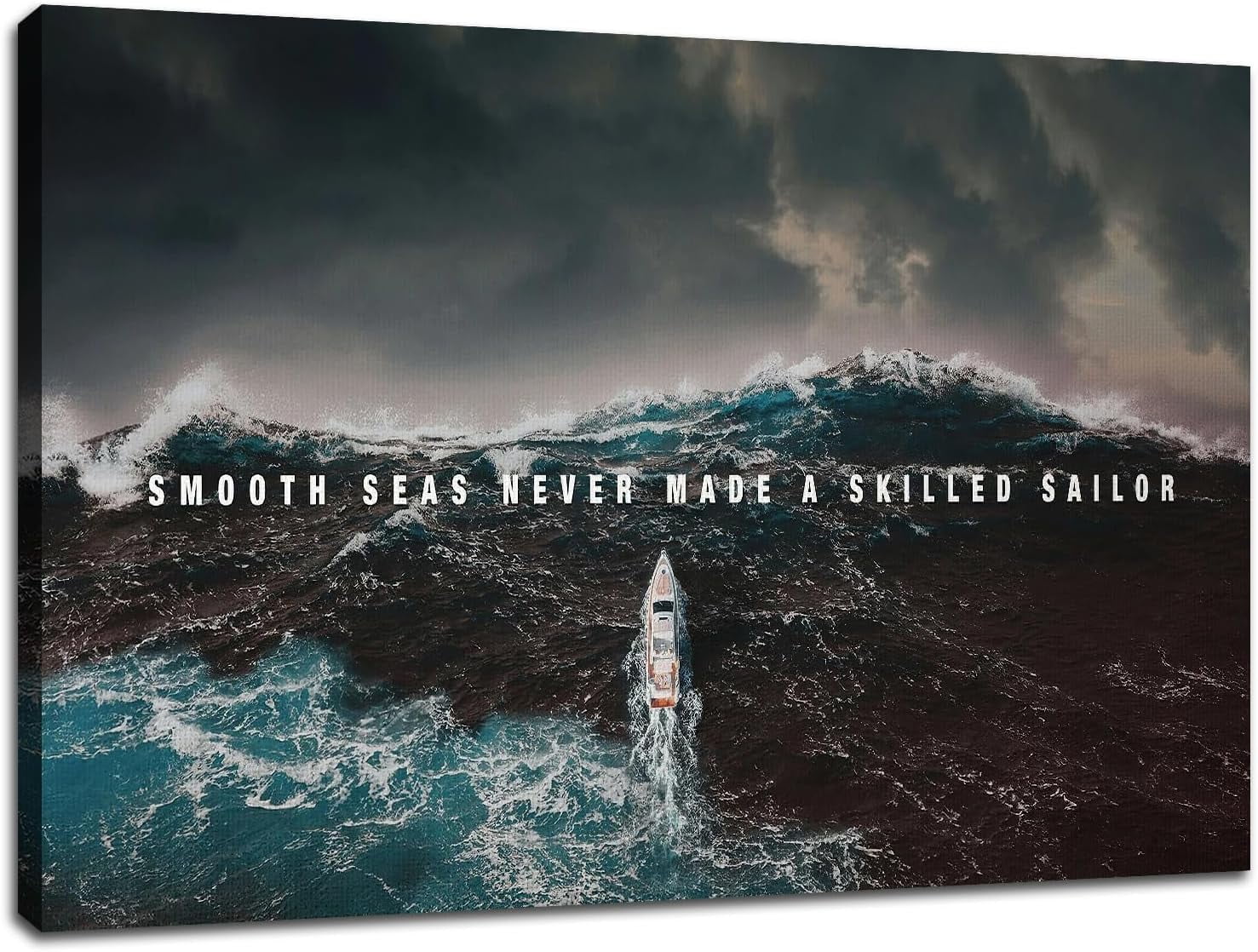 Inspirational Canvas Wall Art Motivational Success Painting Smooth Seas ...